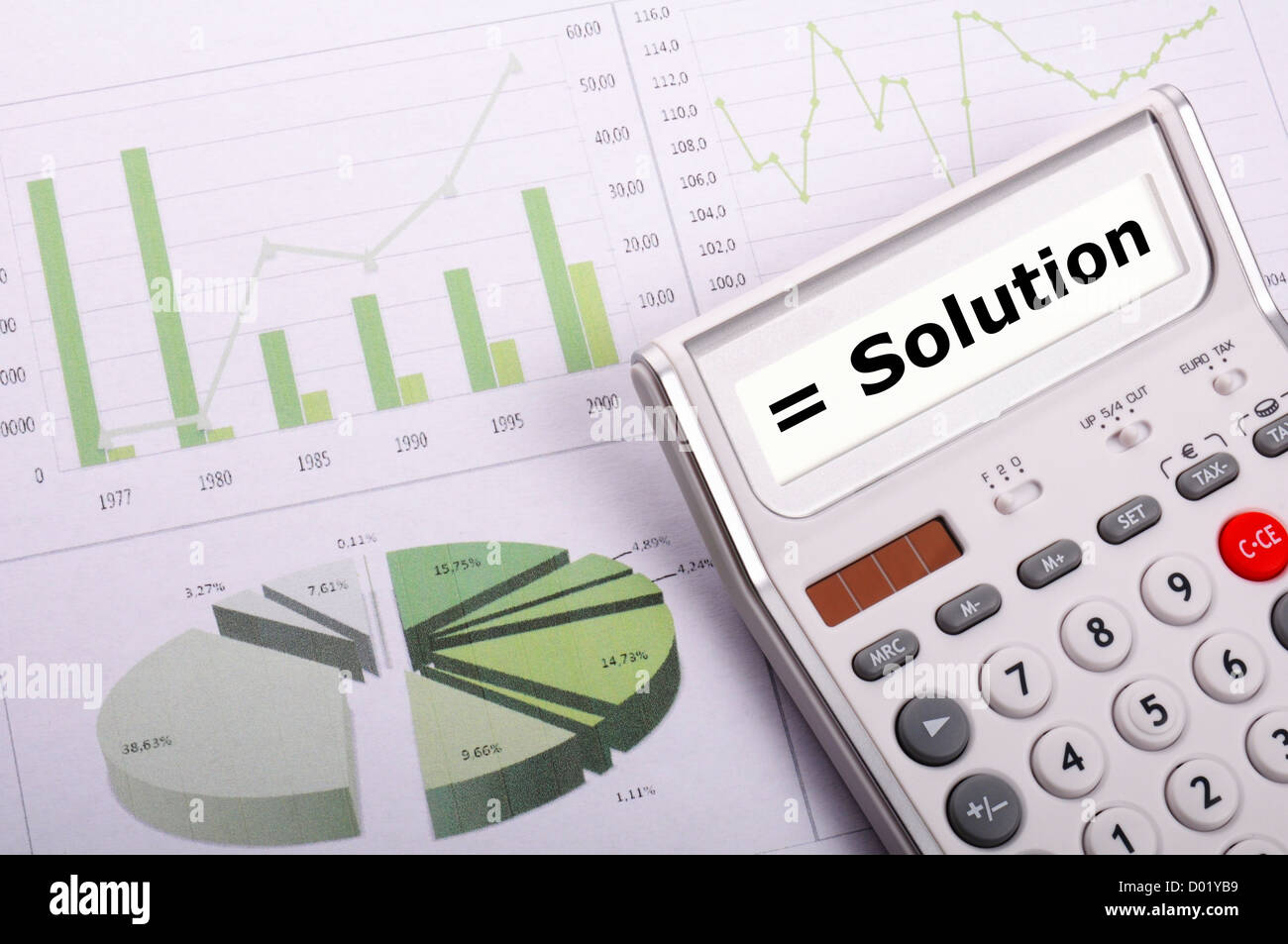 solution or problem business concept with calculator Stock Photo - Alamy