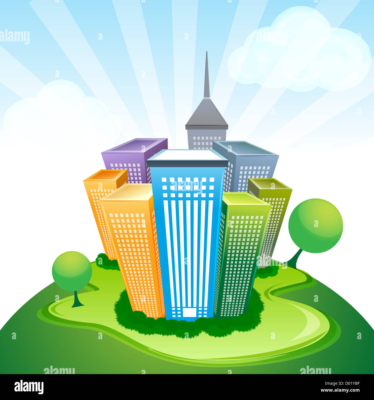 illustration of corporate buildings Stock Photo - Alamy