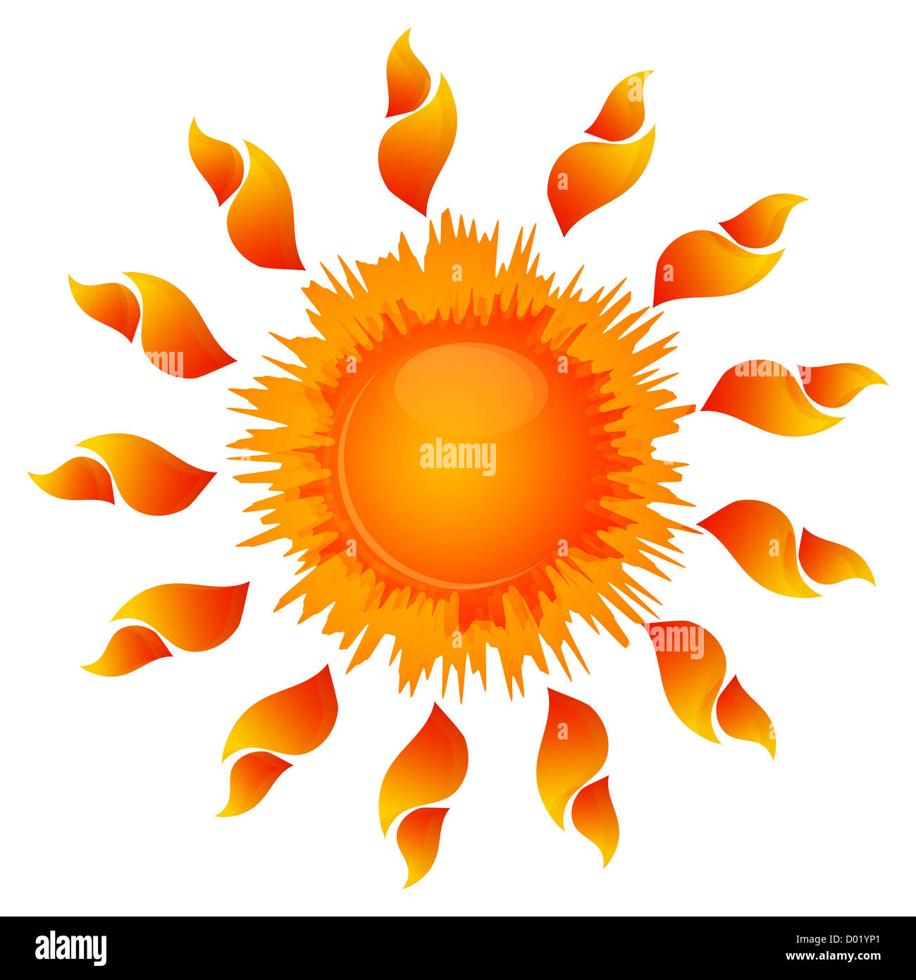 illustration of abstract sun on white background Stock Photo - Alamy