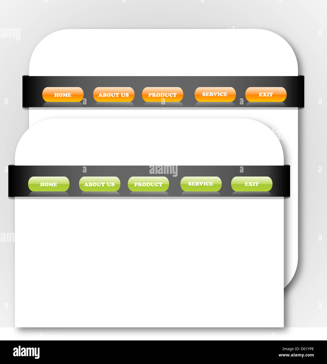 illustration of website menu icons on white background Stock Photo - Alamy