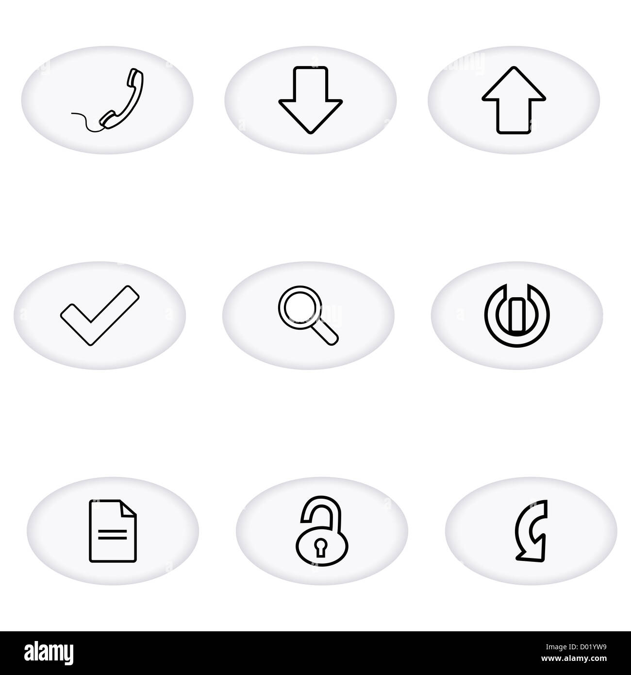 illustration of communication icons on white background Stock Photo - Alamy
