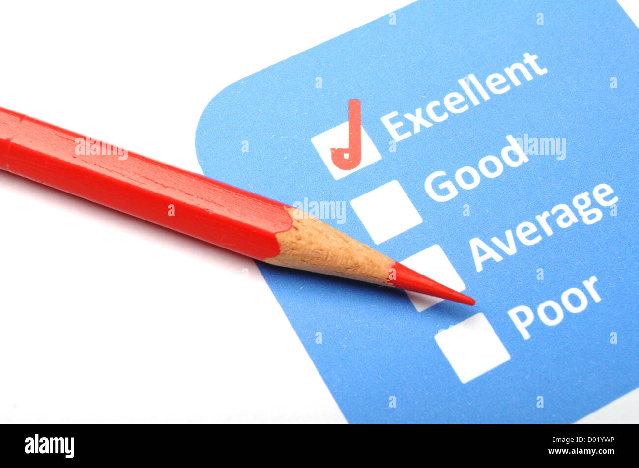 checkbox and pencil showing science education research or customer ...