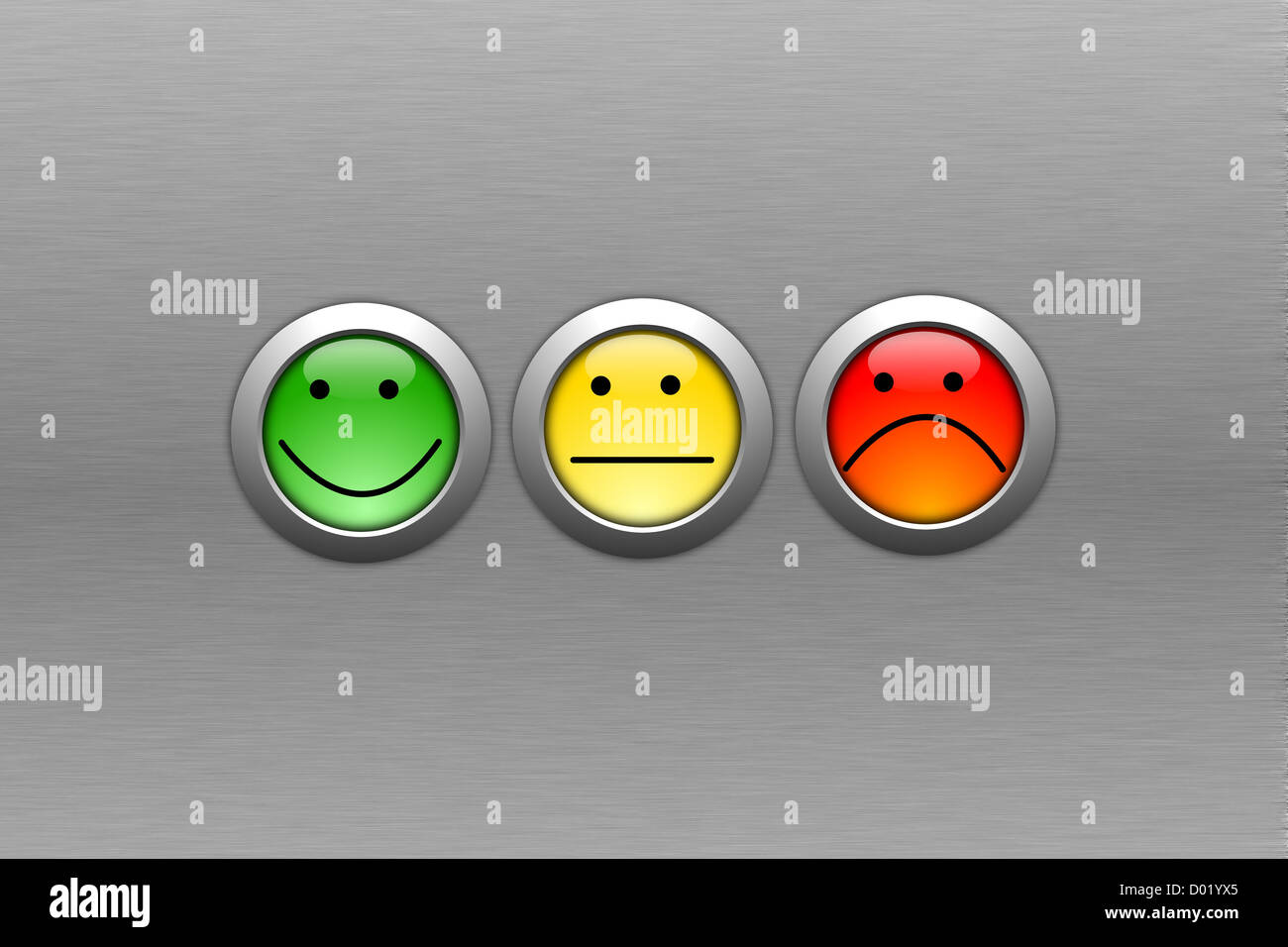 customer satisfaction survey concept with smilie and button Stock Photo ...