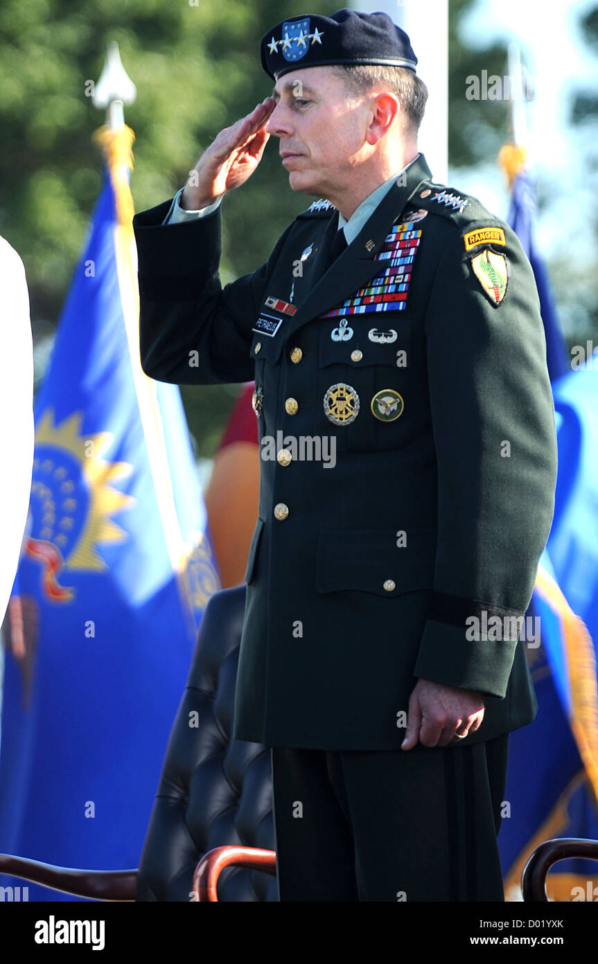 US Army General David Petraeus during Change of Command Ceremony ...