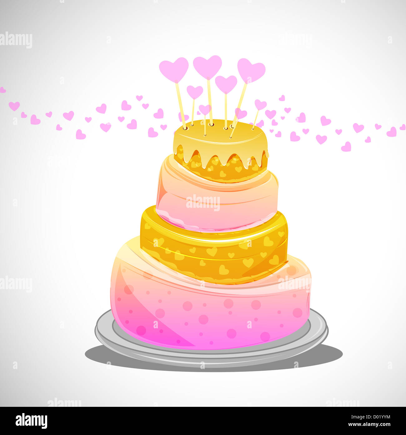 illustration of abstract birthday cake Stock Photo - Alamy