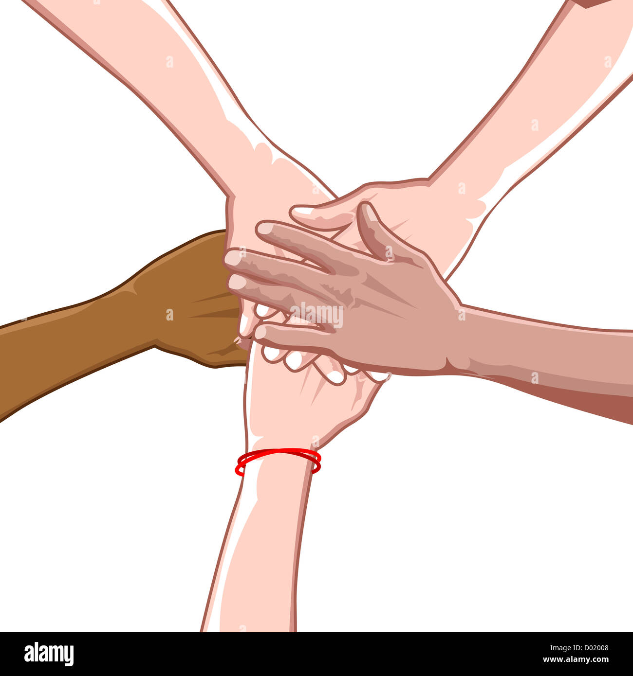 illustration of multi racial unity on white background Stock Photo - Alamy