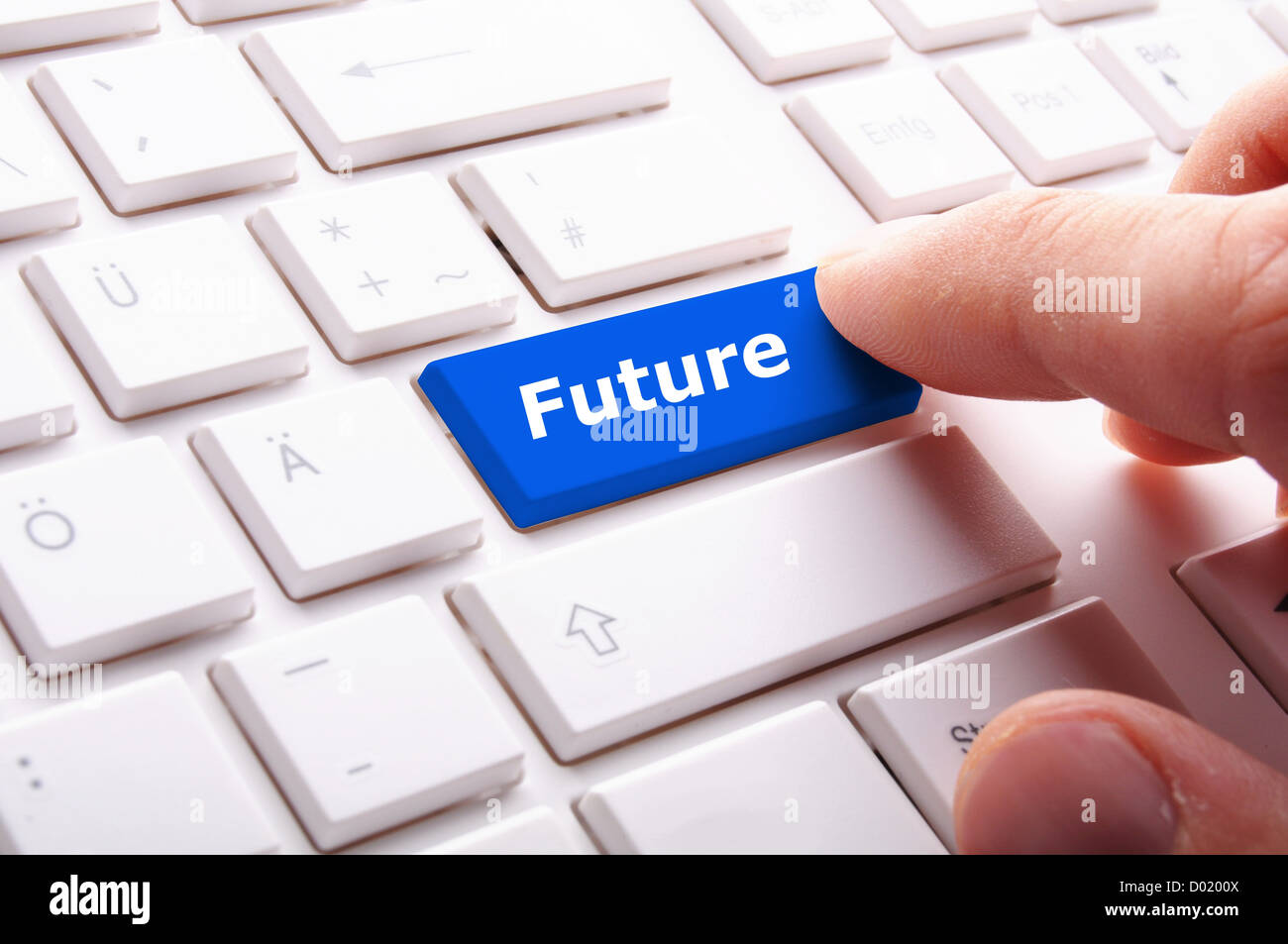 future key on keyboard showing time concept Stock Photo - Alamy