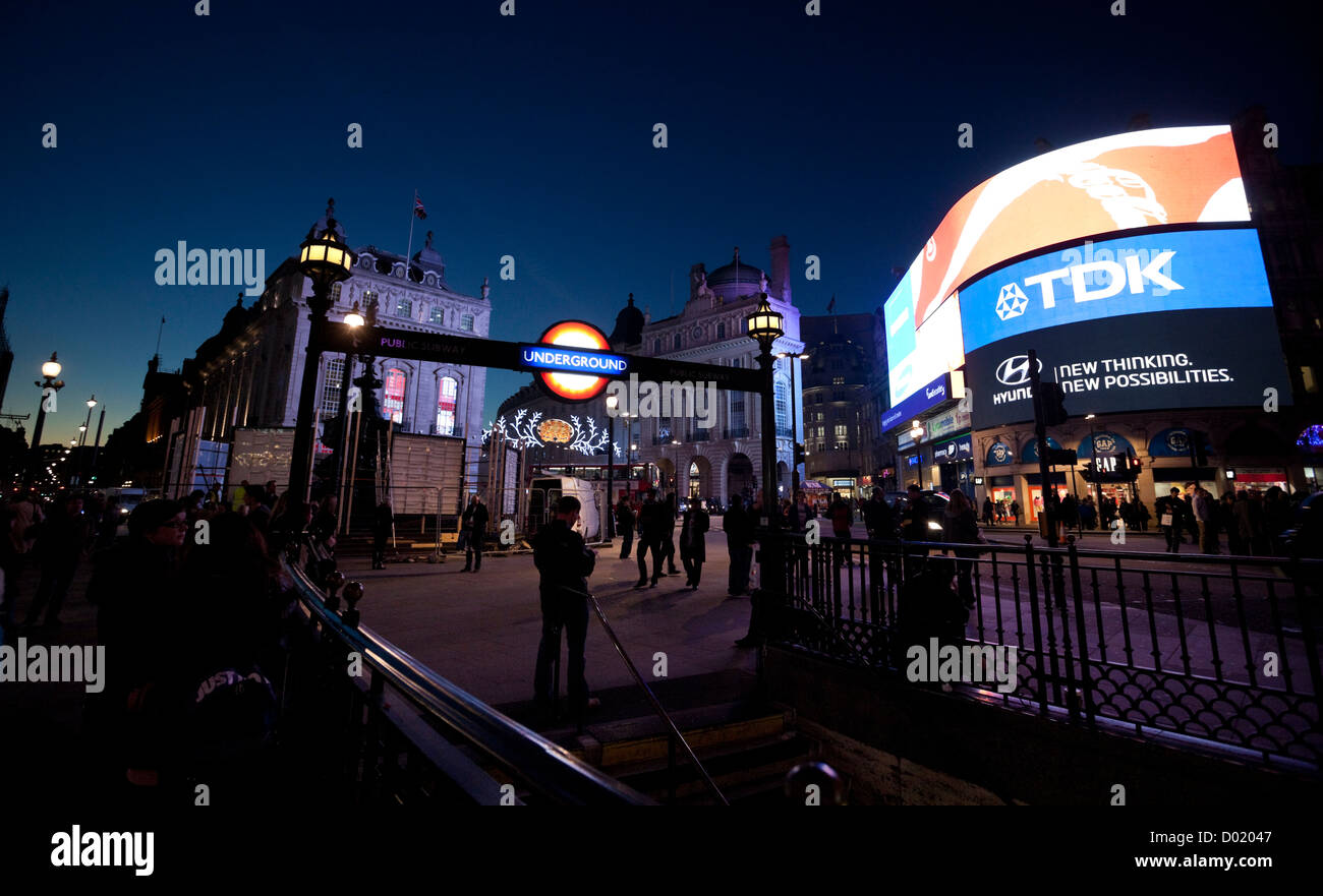 Piccadilly Circus lights at night, London, England, UK Stock Photo - Alamy