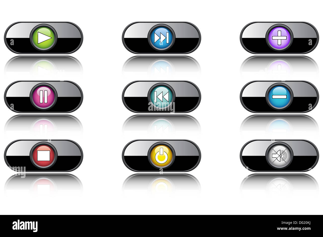 illustration of instrument buttons on white background Stock Photo - Alamy