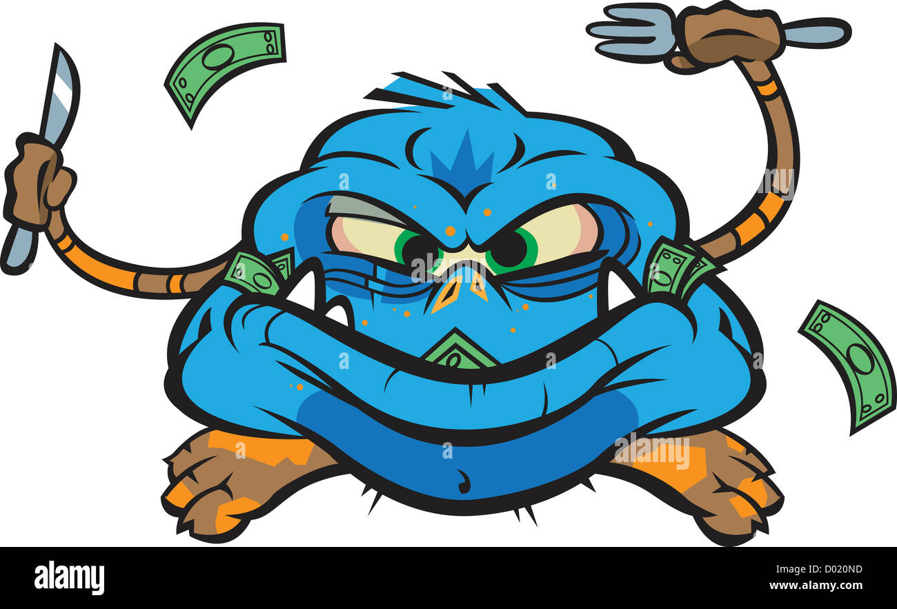 Fork and knife with money hi-res stock photography and images - Alamy