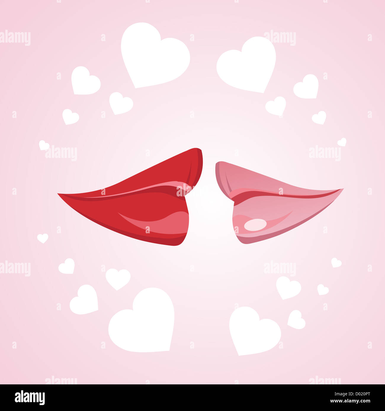 illustration of valentine card with lips Stock Photo - Alamy