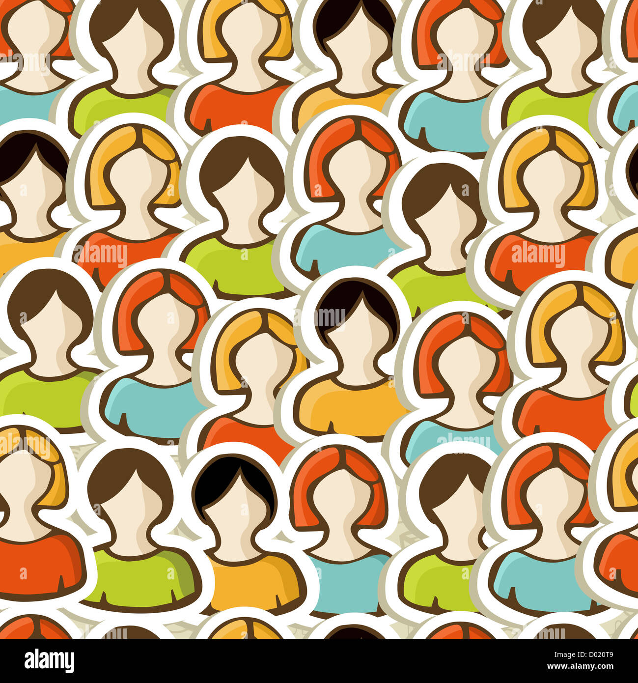 User profile People seamless pattern background. Vector illustration ...
