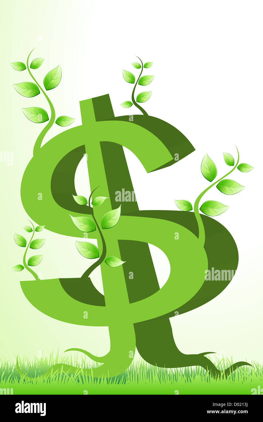 illustration of dollar tree on white background Stock Photo - Alamy