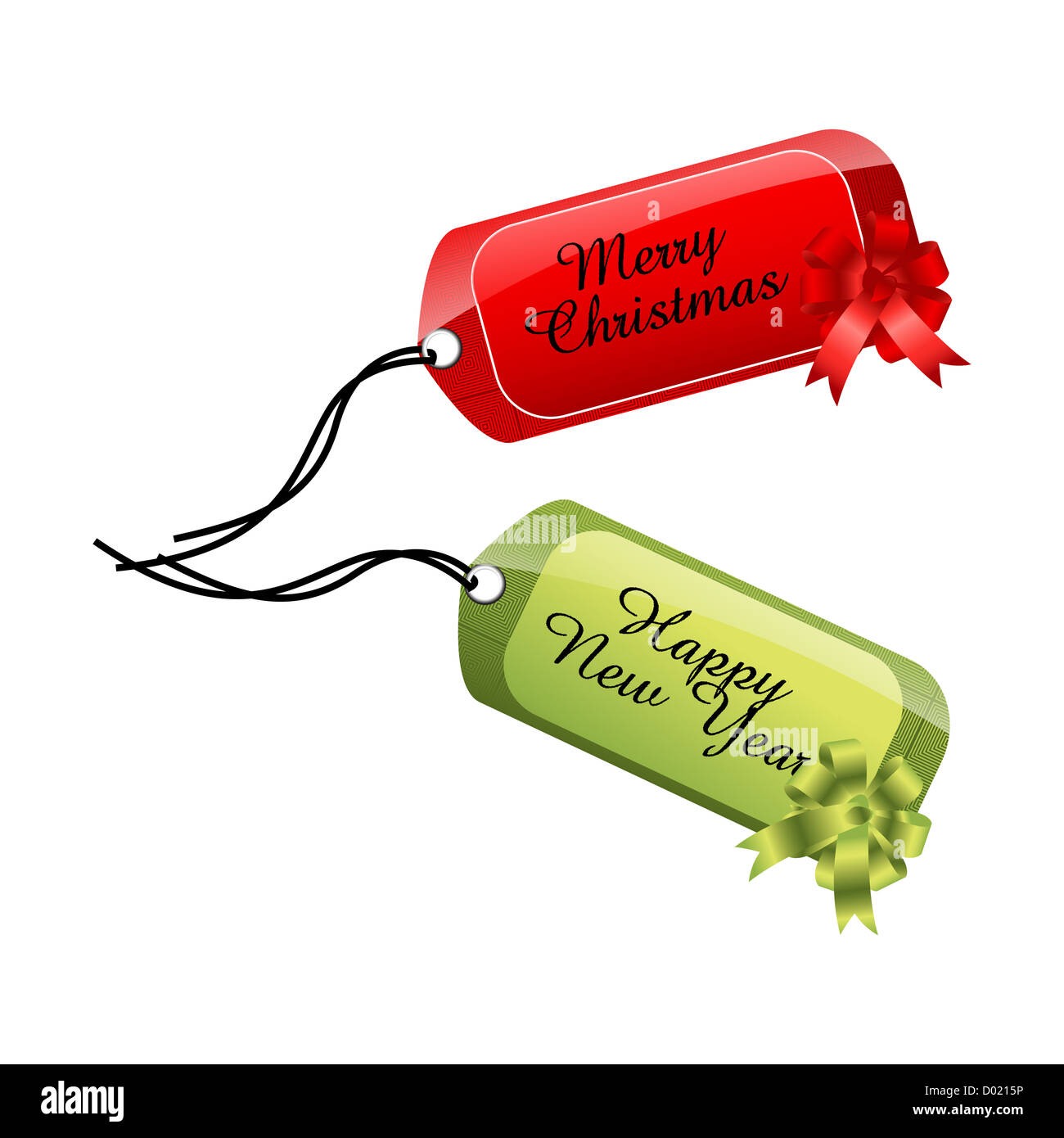illustration of merry christmas tag on white background Stock Photo - Alamy