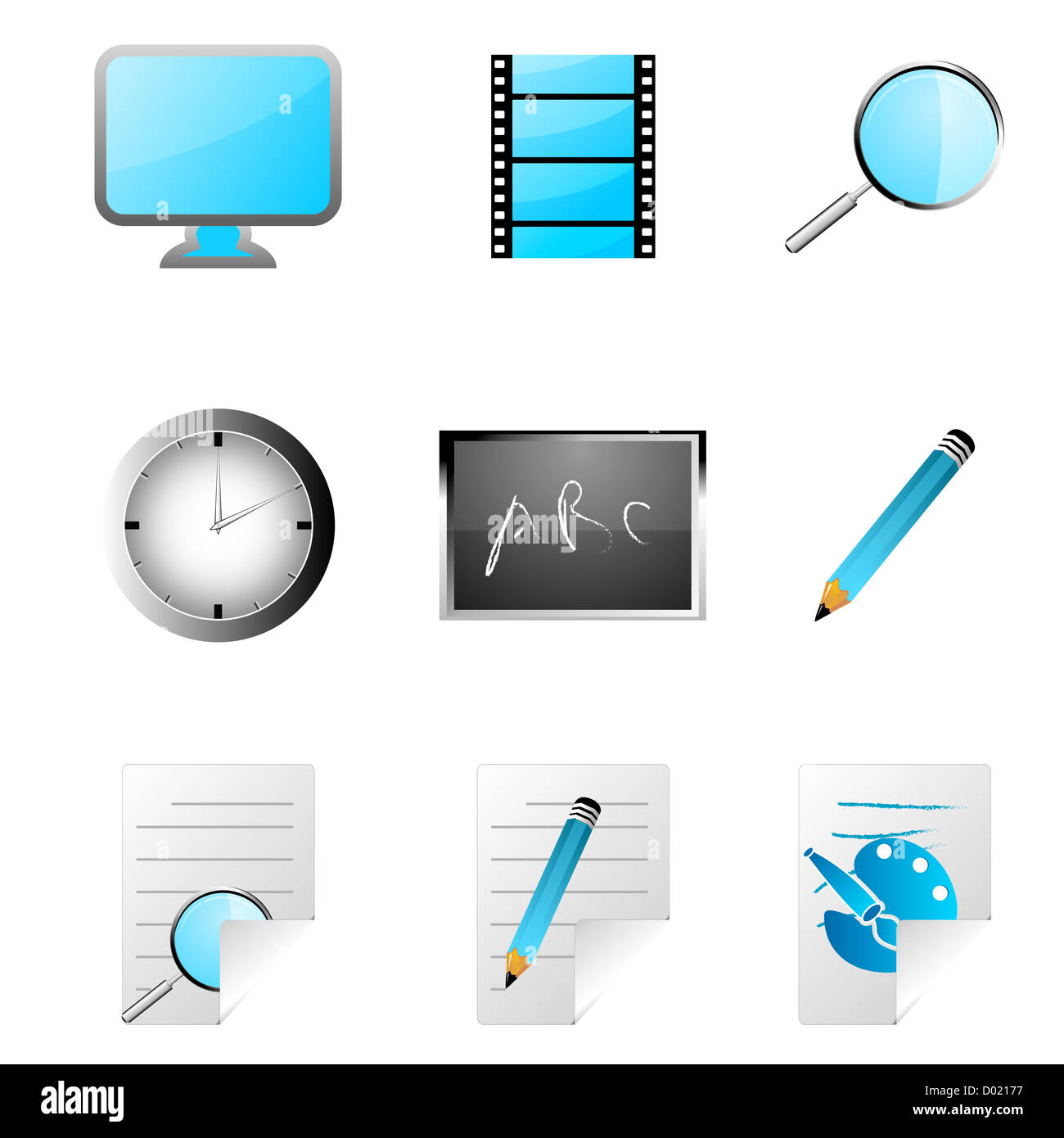 illustration of study icons on white background Stock Photo - Alamy