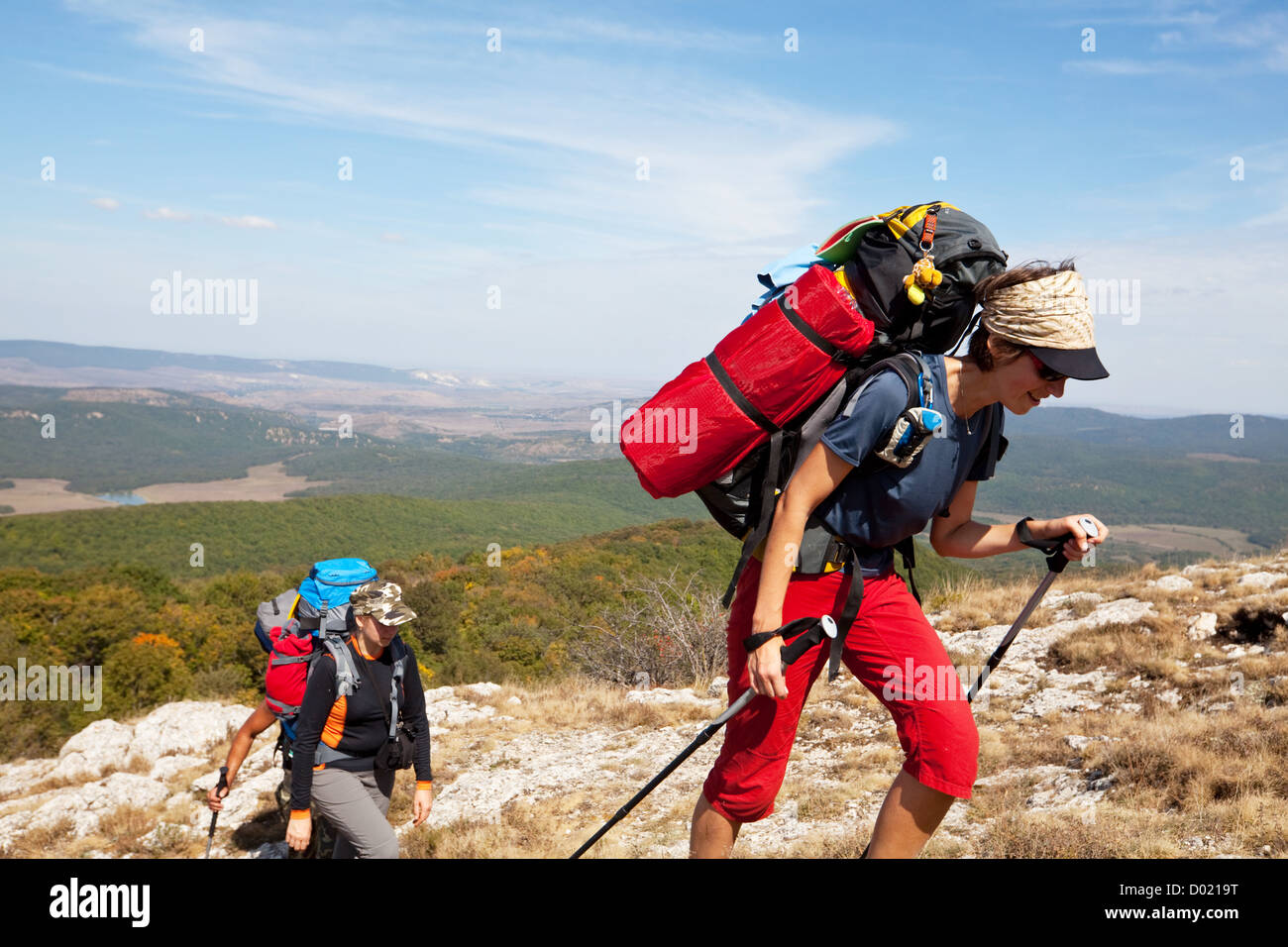 People on hike, hiking in Crimea Stock Photo - Alamy
