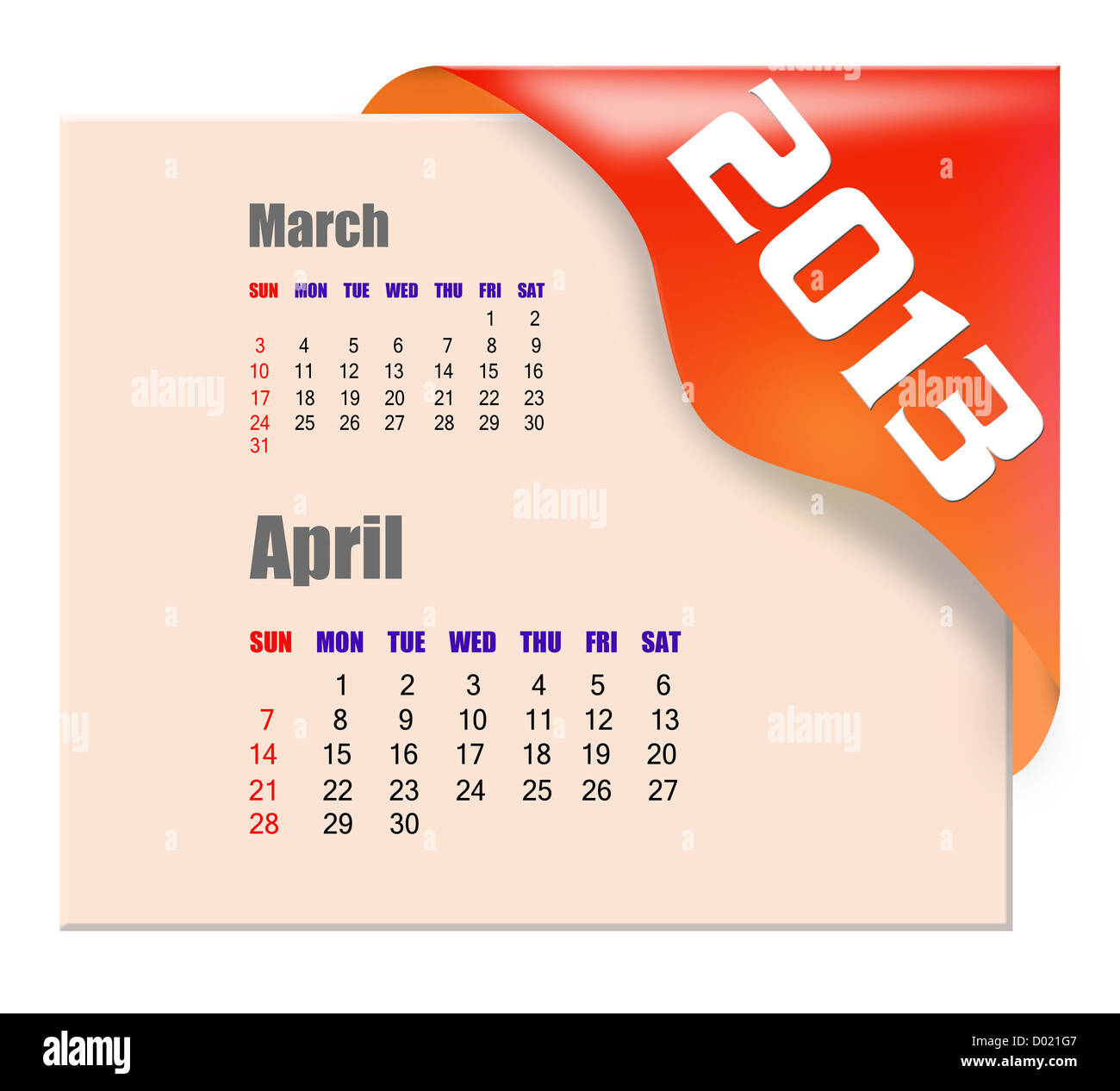 Apr calendar hi-res stock photography and images - Alamy