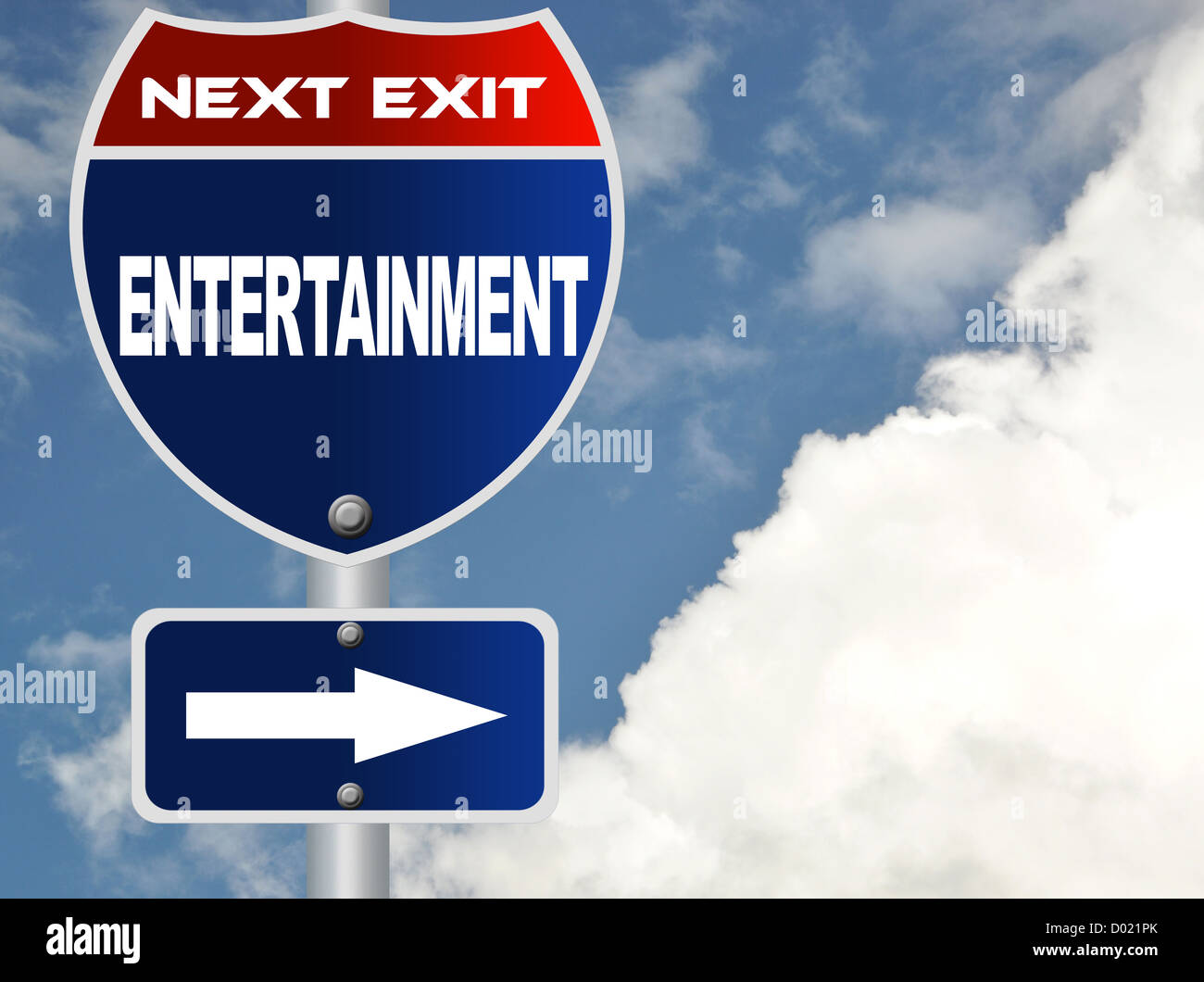 Entertainment road sign Stock Photo - Alamy