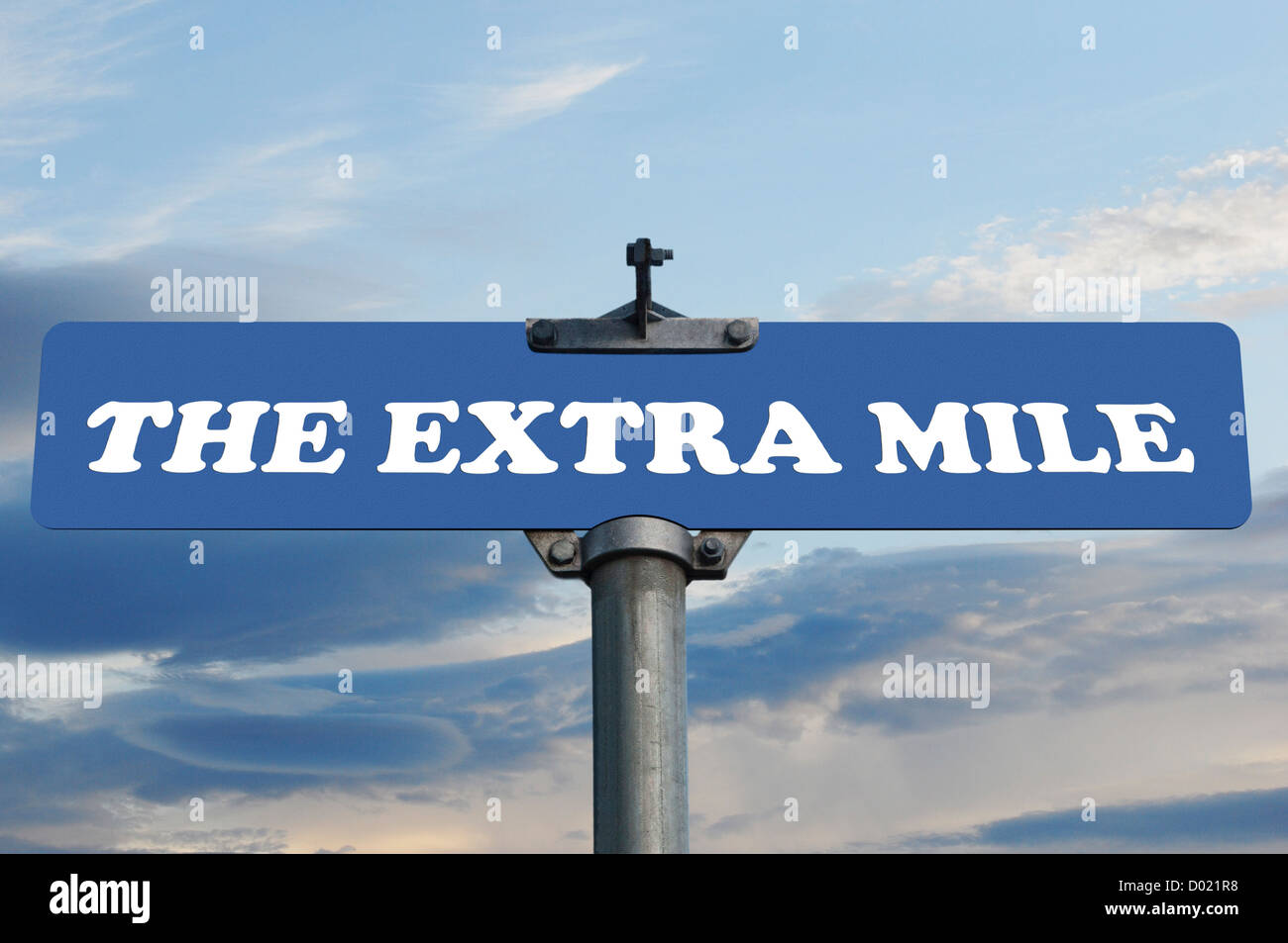 The extra mile road sign Stock Photo - Alamy