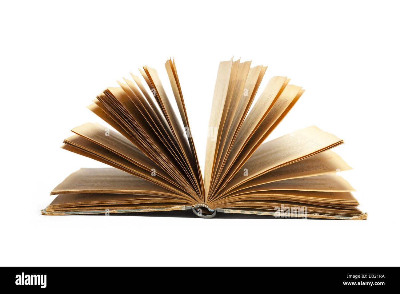 Open Old Antique Book isolated on white Stock Photo - Alamy