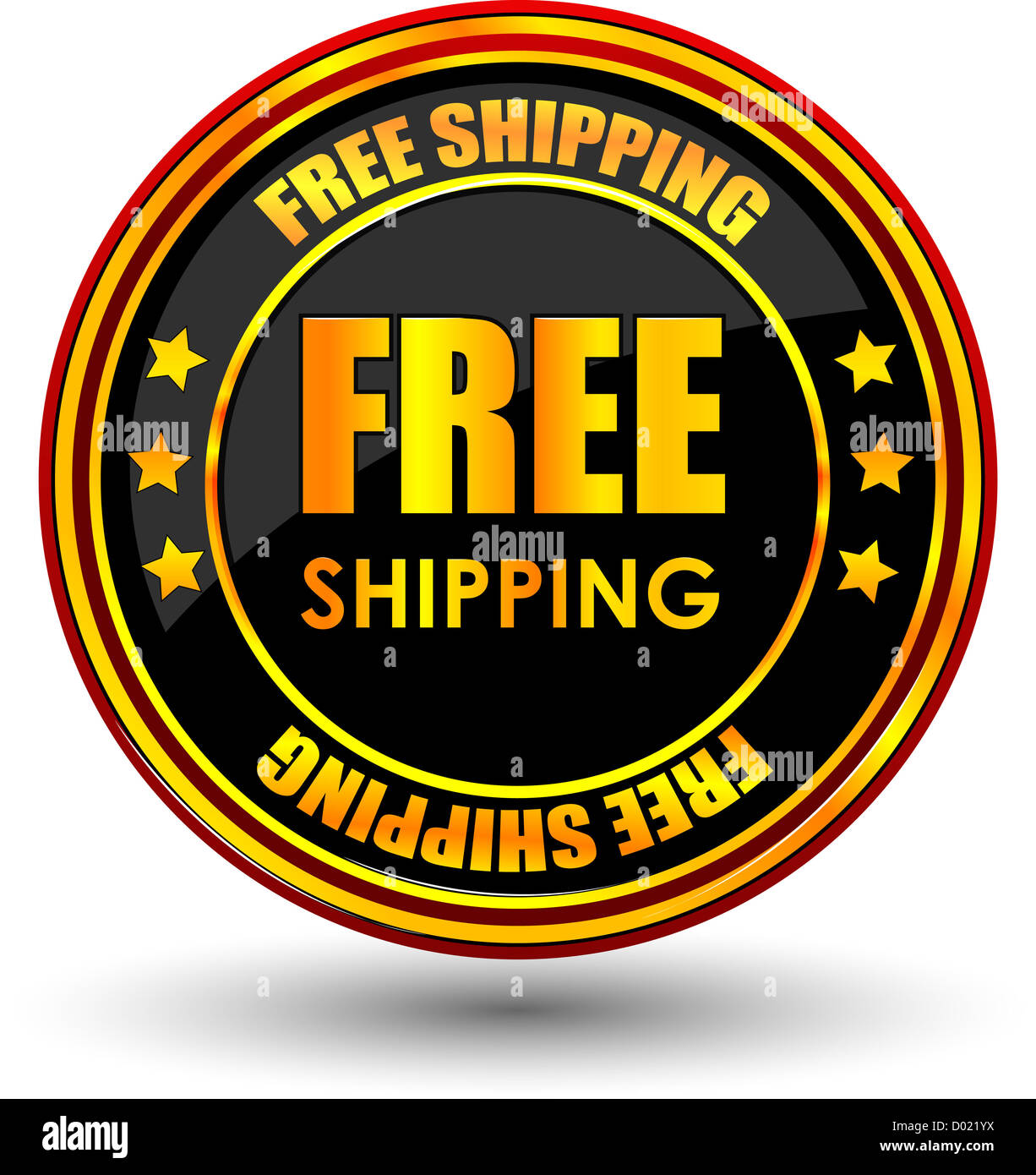 illustration of free shipping on white background Stock Photo - Alamy
