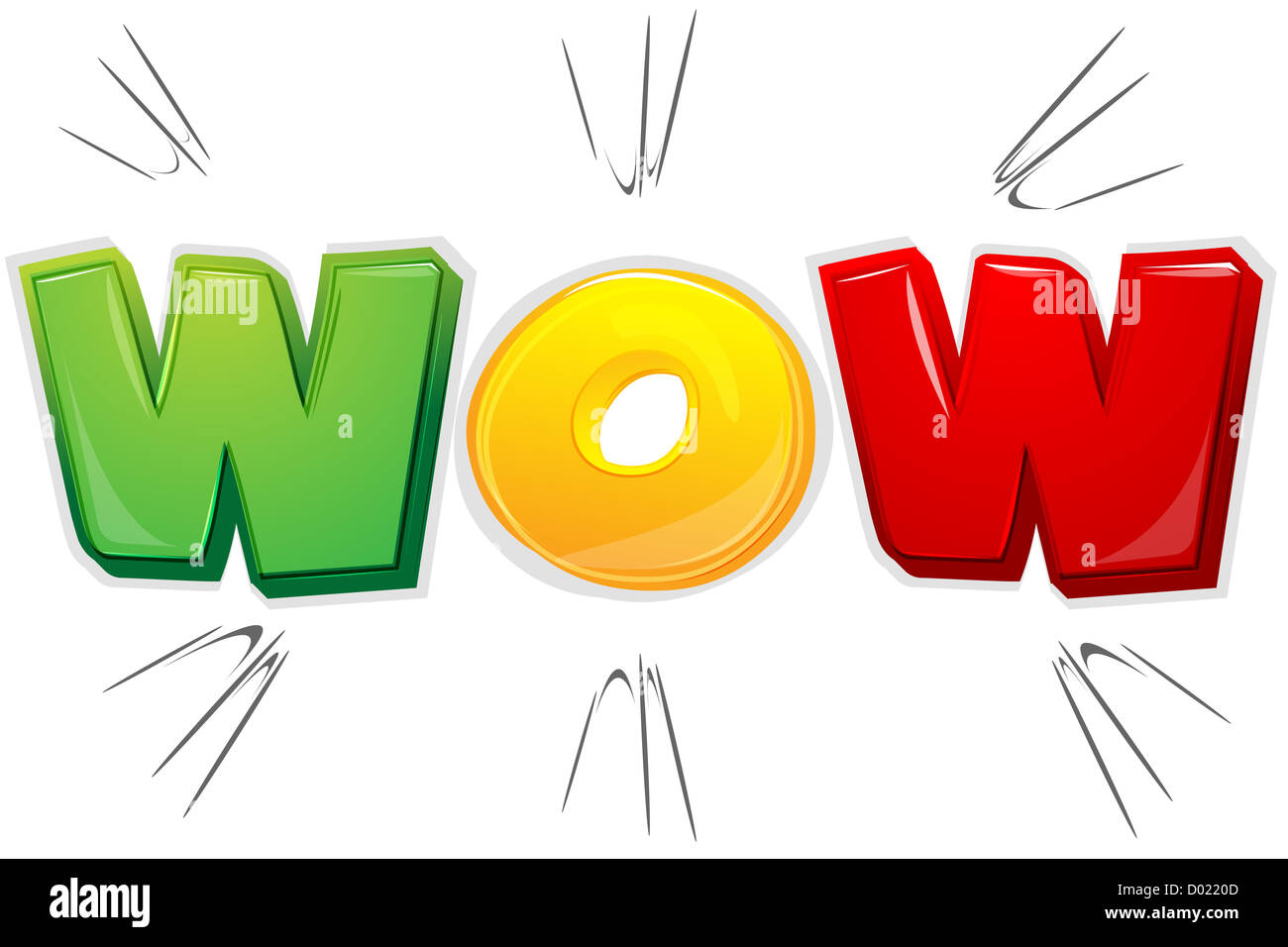 illustration of wow on white background Stock Photo - Alamy