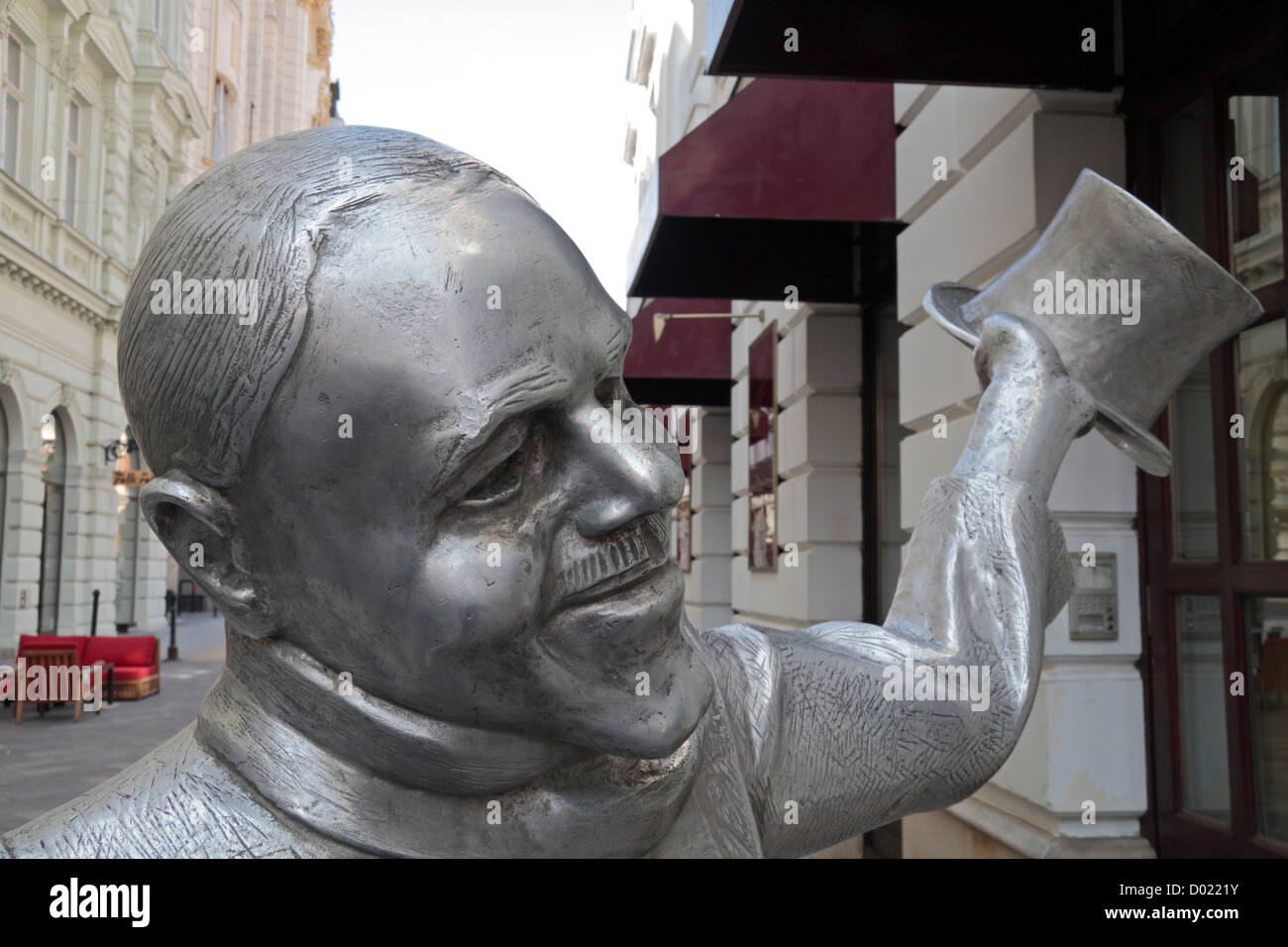 "Schöne Náci", a street art sculpture depicting Ignác Lamár, a popular ...