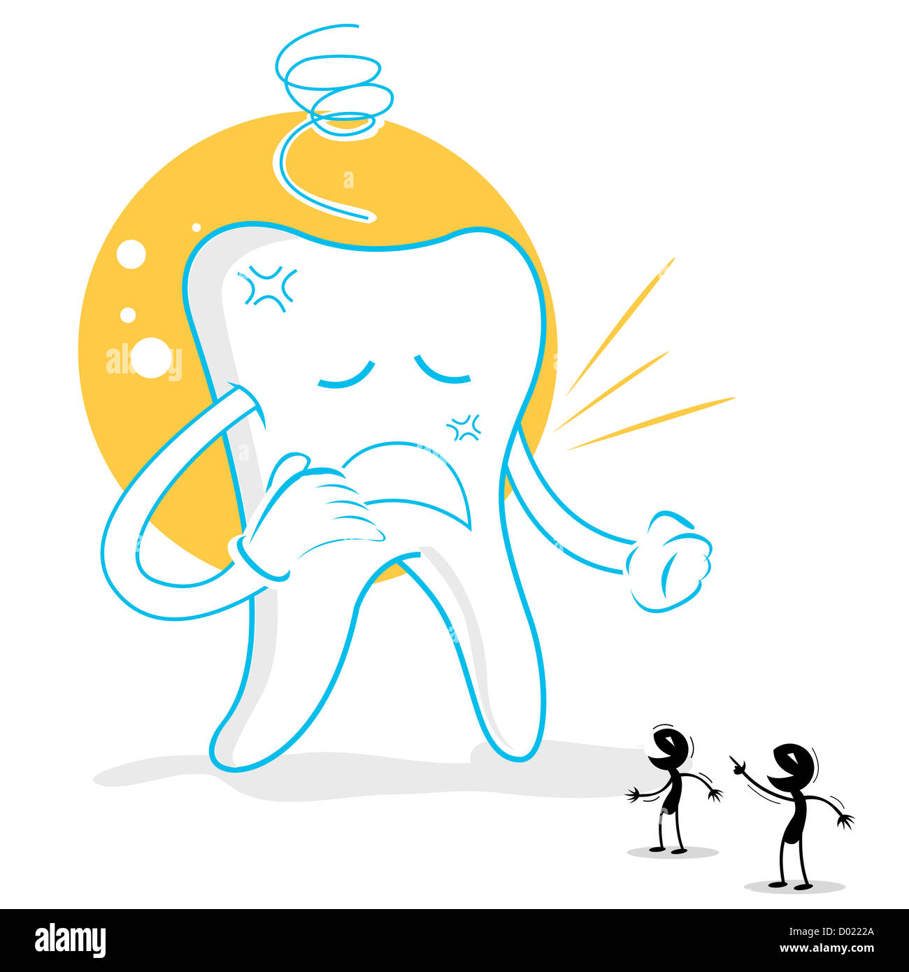 illustration of upset teeth with germs on white background Stock Photo ...