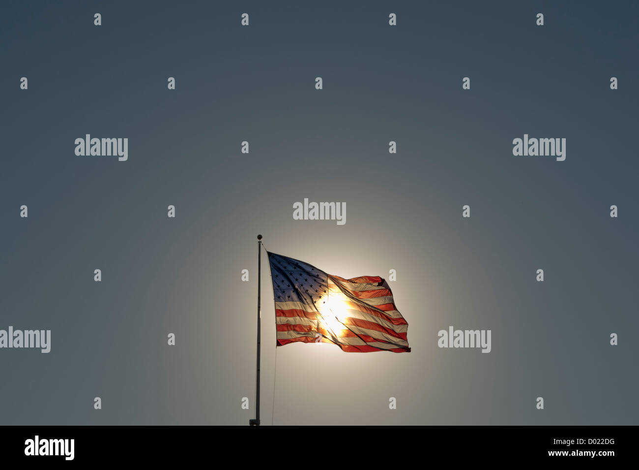 American flag blocking the sun Stock Photo - Alamy