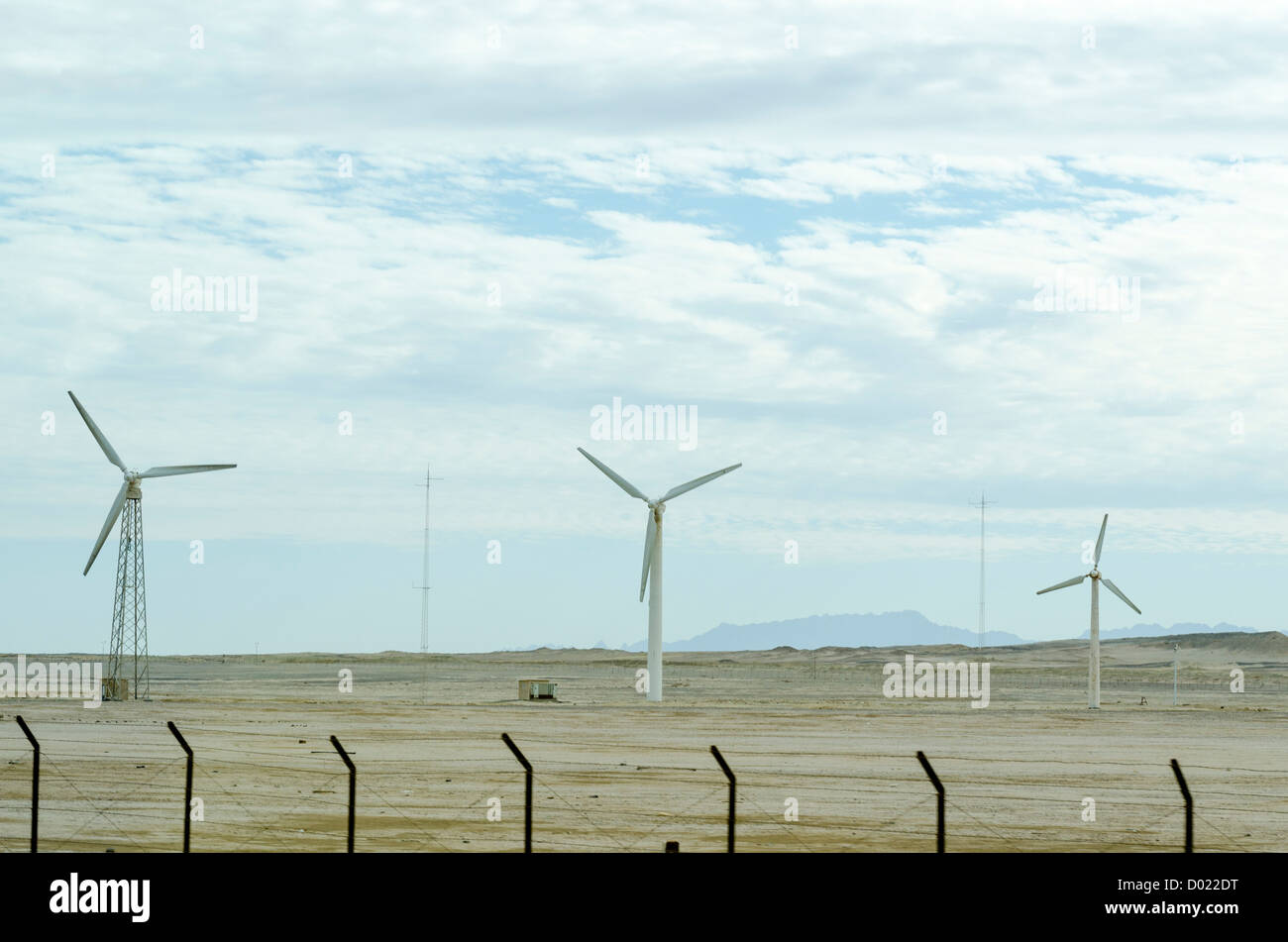 Hurgada large field wind green desert generator Stock Photo - Alamy