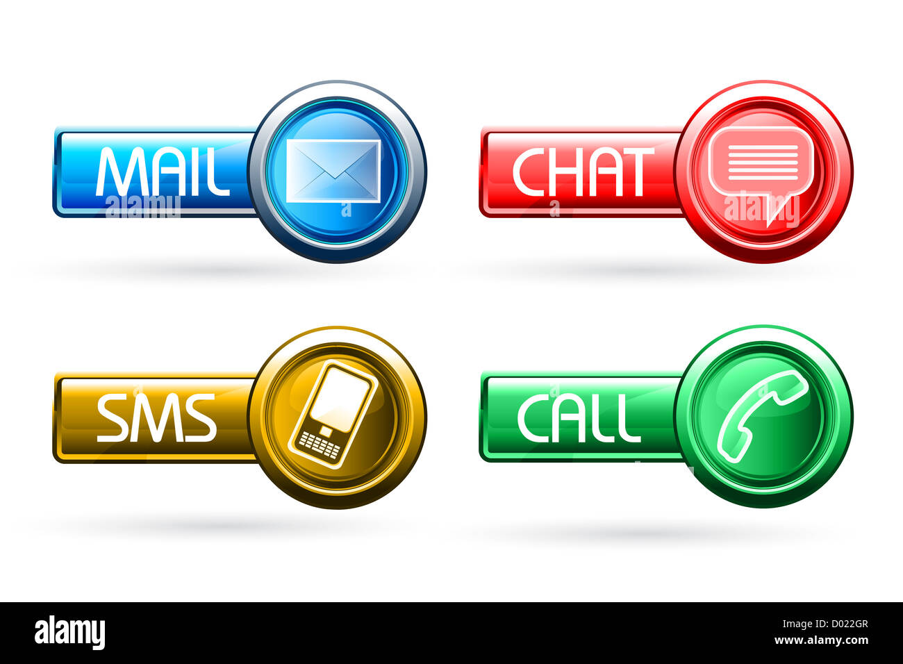 illustration of communication buttons on white background Stock Photo ...
