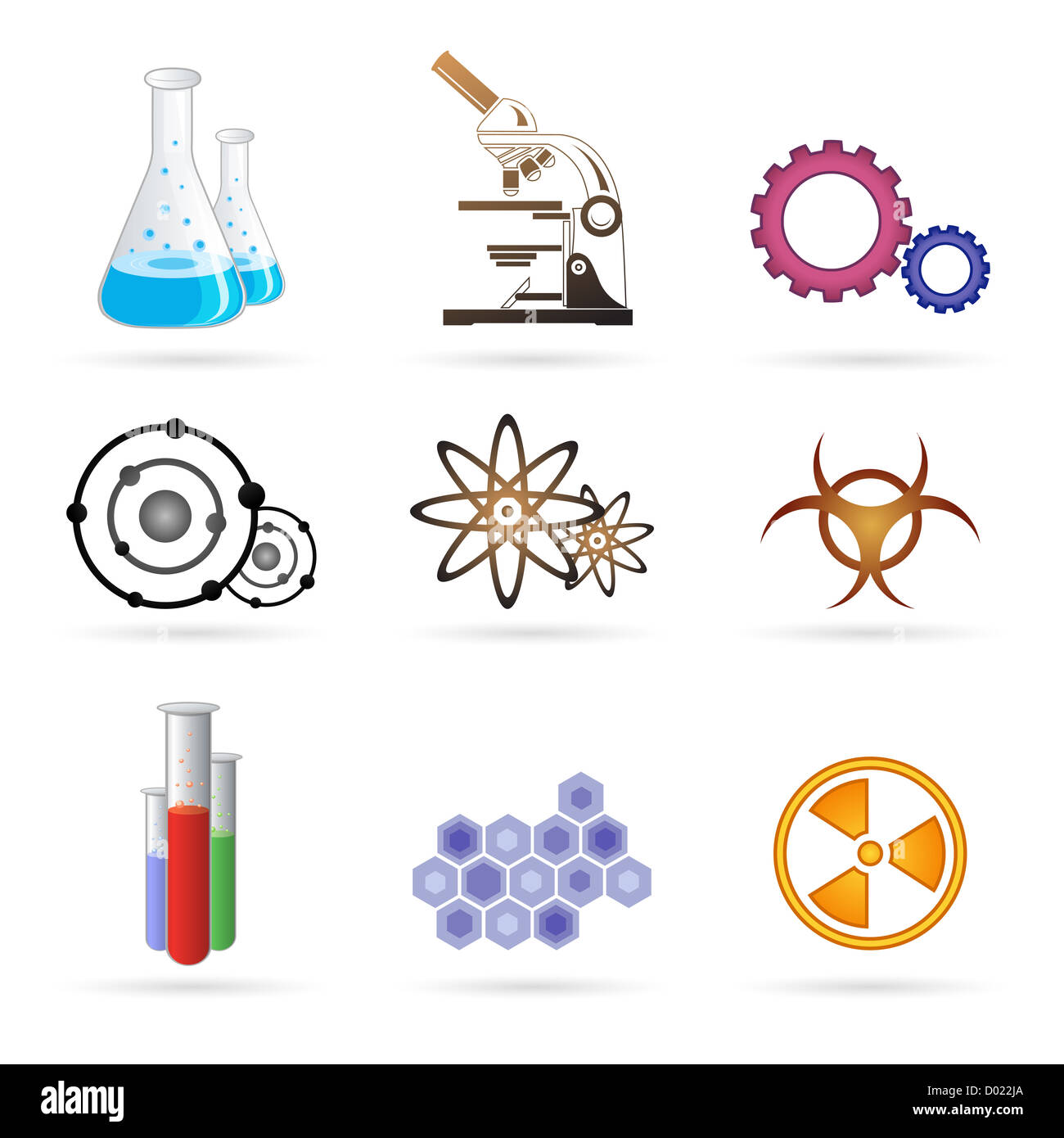 illustration of lab icons on white background Stock Photo - Alamy