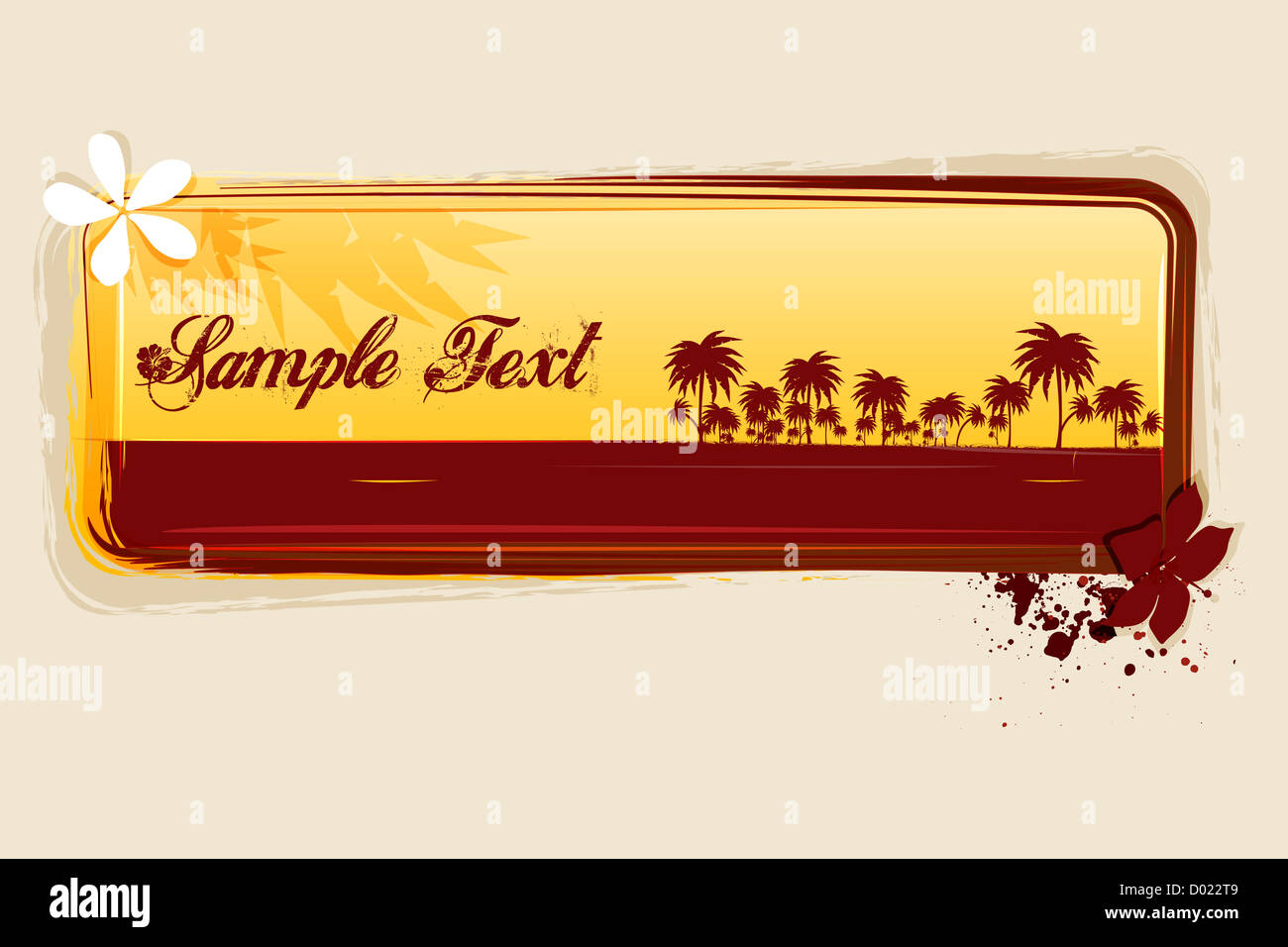 illustration of beach card on white background Stock Photo - Alamy