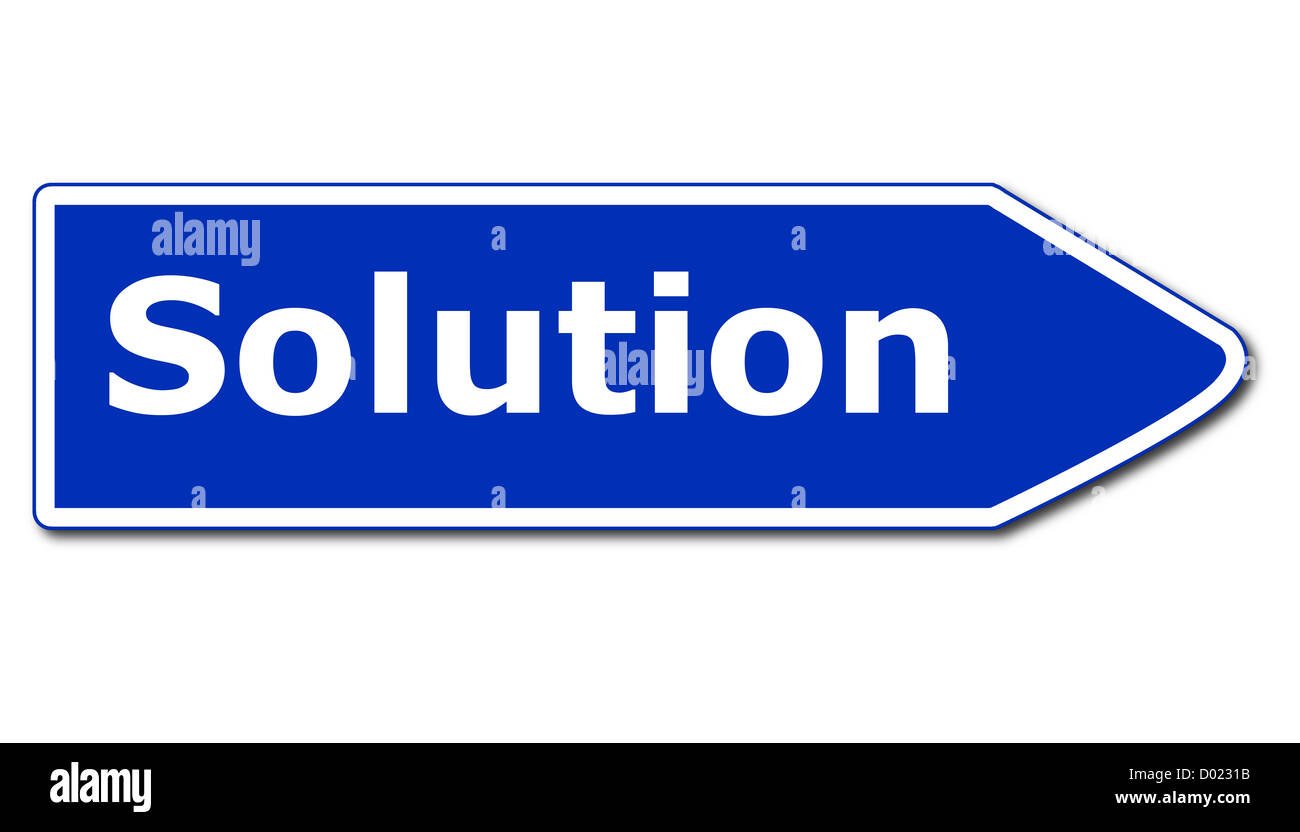 solution or problem concept with roadsign isolated on white background ...