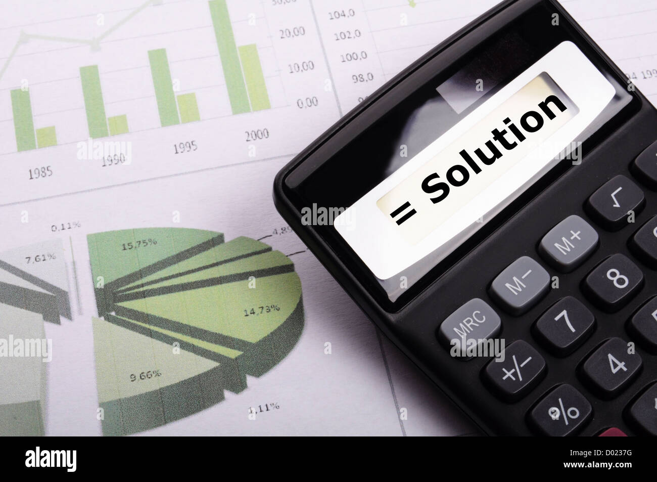 solution or problem business concept with calculator Stock Photo - Alamy