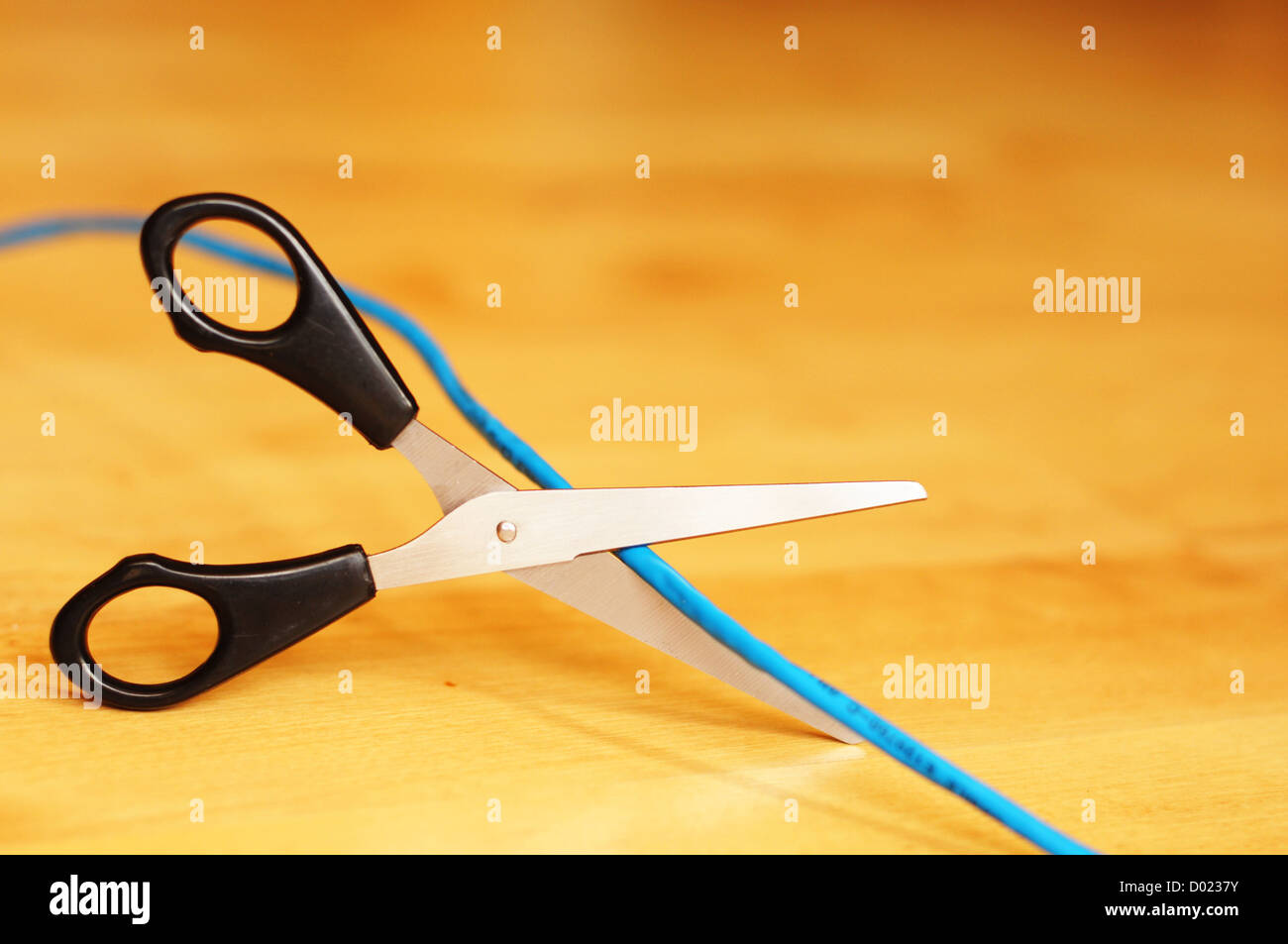 wireless lan or internet connection concept with laptop cable and ...