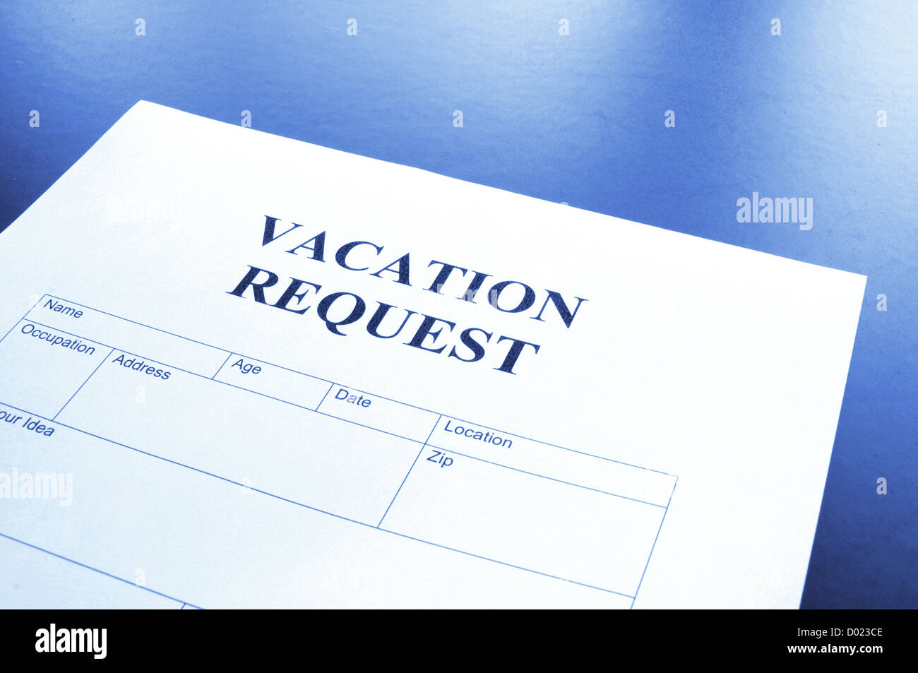 vacation request form in business office showing holiday concept Stock ...