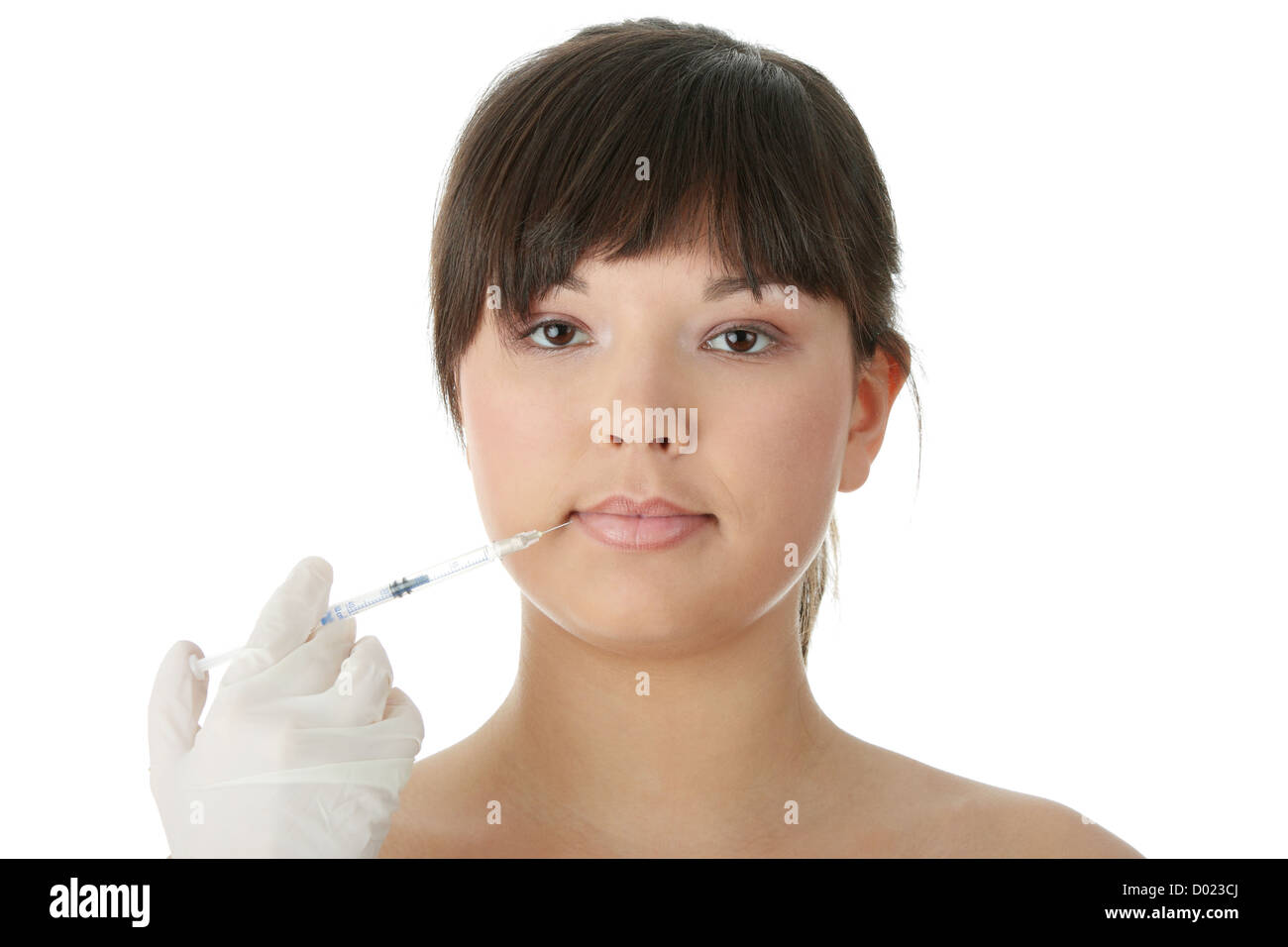Woman getting botox injection Stock Photo - Alamy
