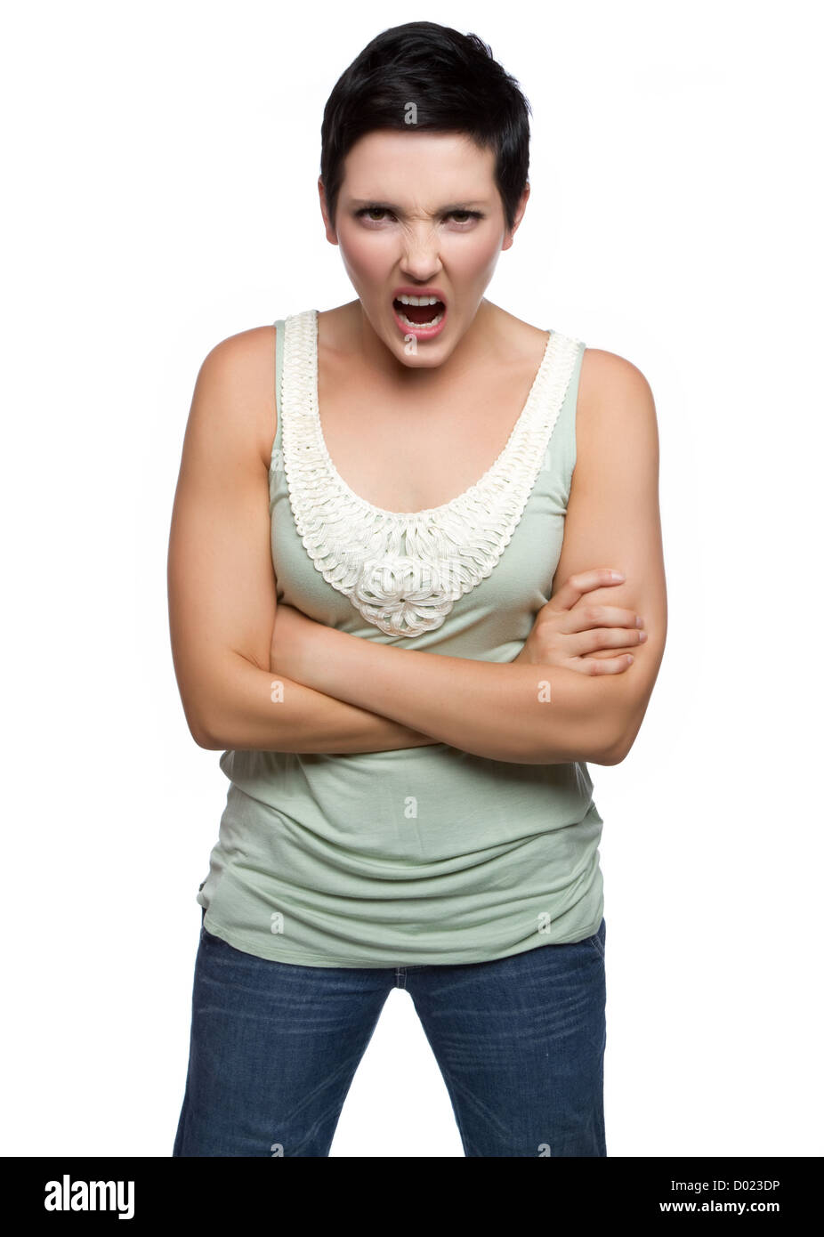 Angry Yelling Woman Stock Photo - Alamy
