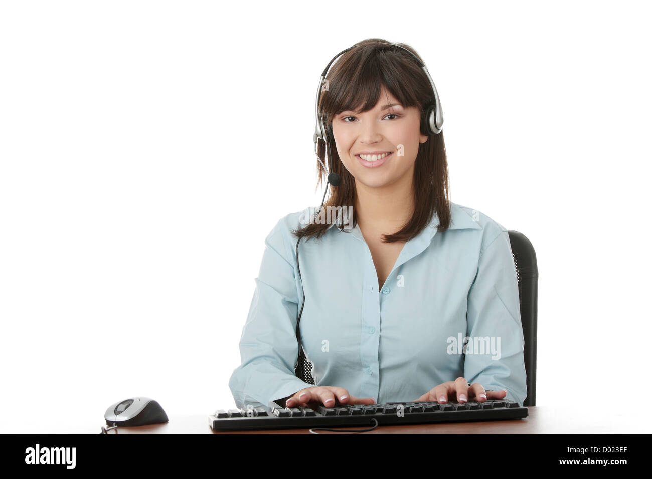 Young beautiful customer service operator Stock Photo - Alamy