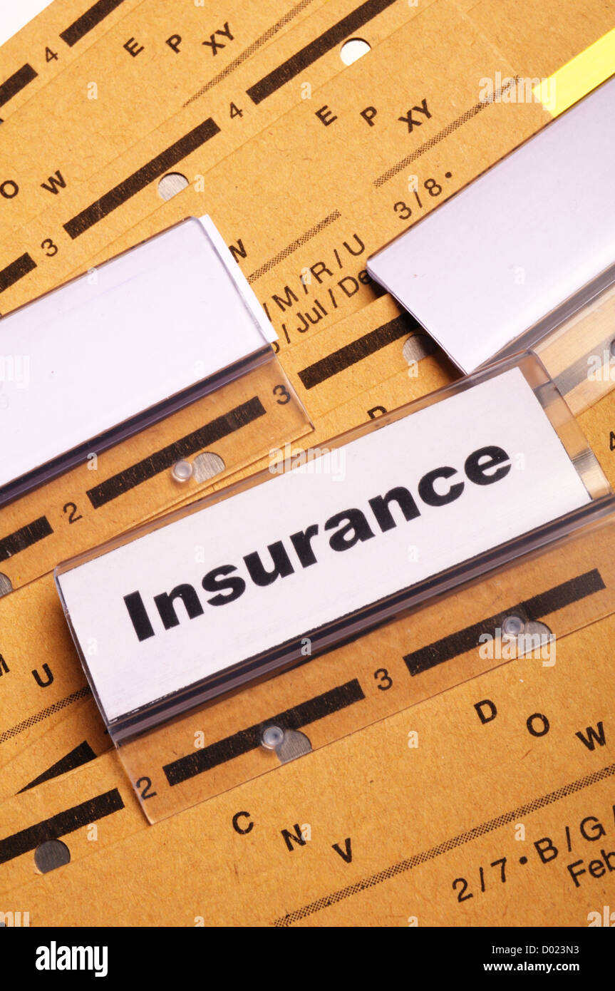 insurance word on business folder showing risk management concept Stock ...