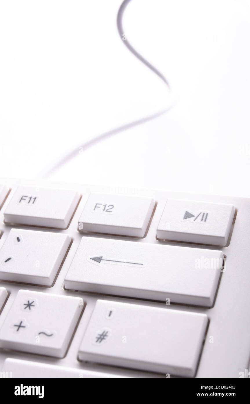 computer keyboard in white showing modern office work concept Stock ...