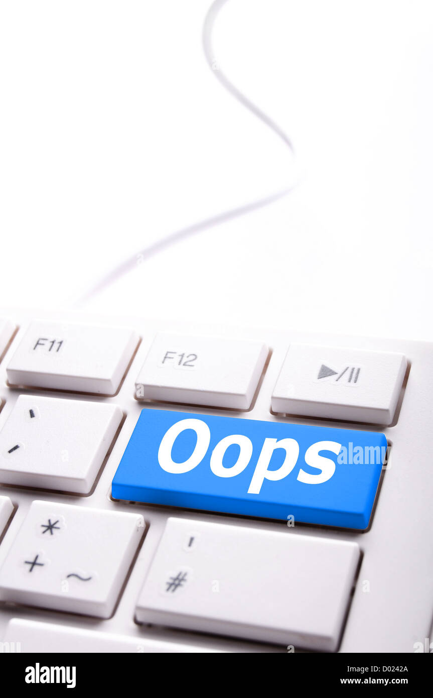 oops word on key showing fail failure mistake or sorry concept Stock ...
