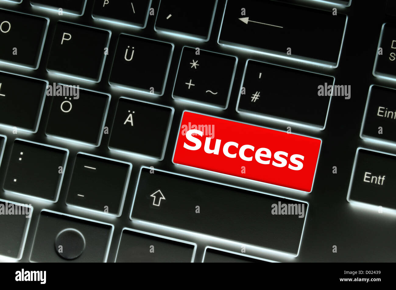 success in business concept with key on computer keyboard Stock Photo ...