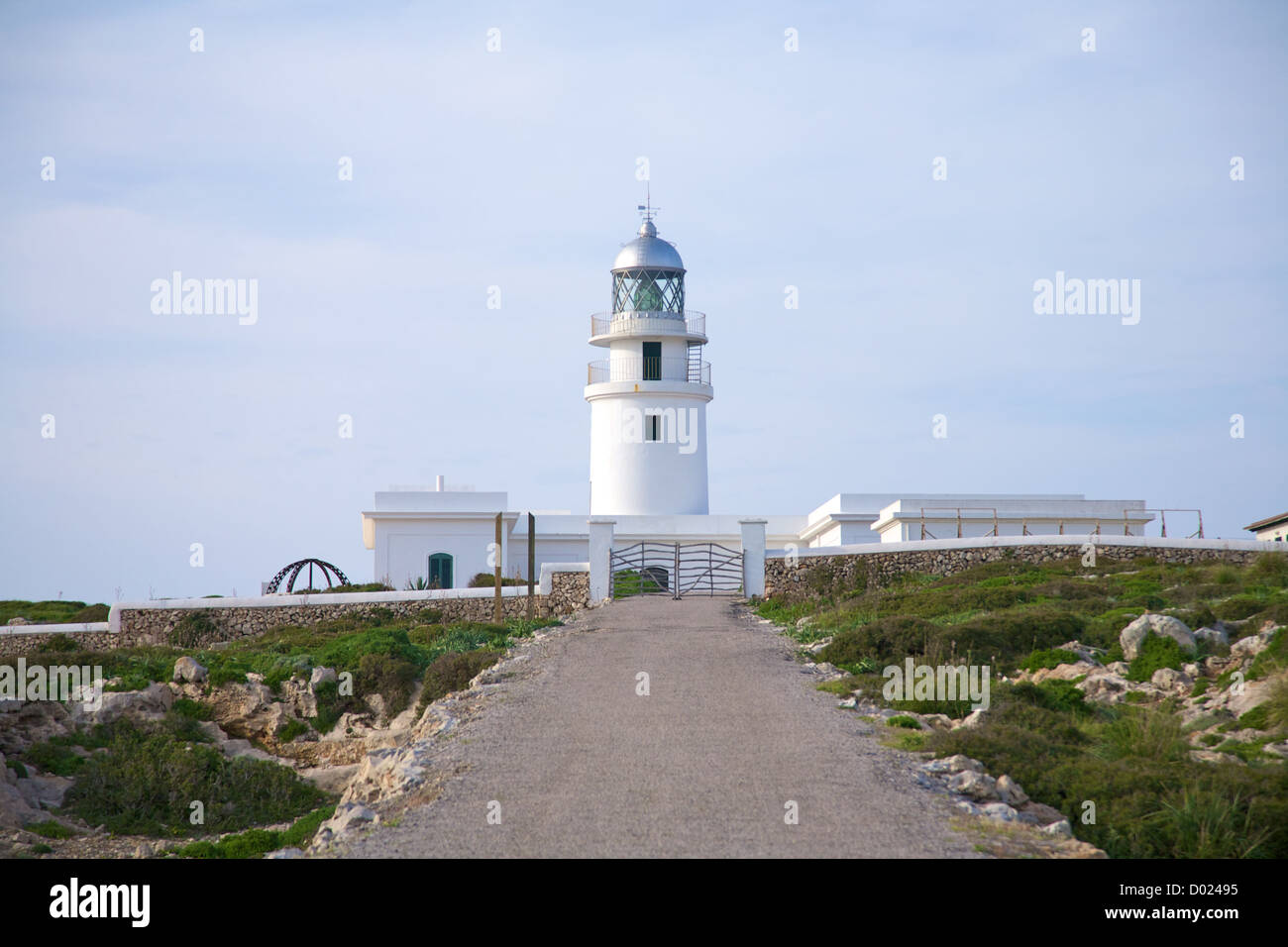 rural road towards Cavalleria Cape at Menorca island in Spain Stock ...