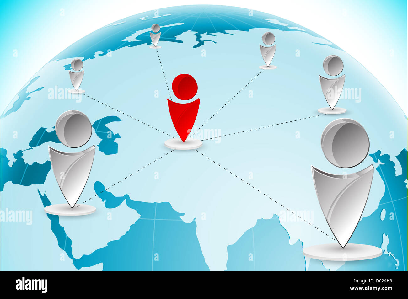 illustration of networking on white background Stock Photo - Alamy