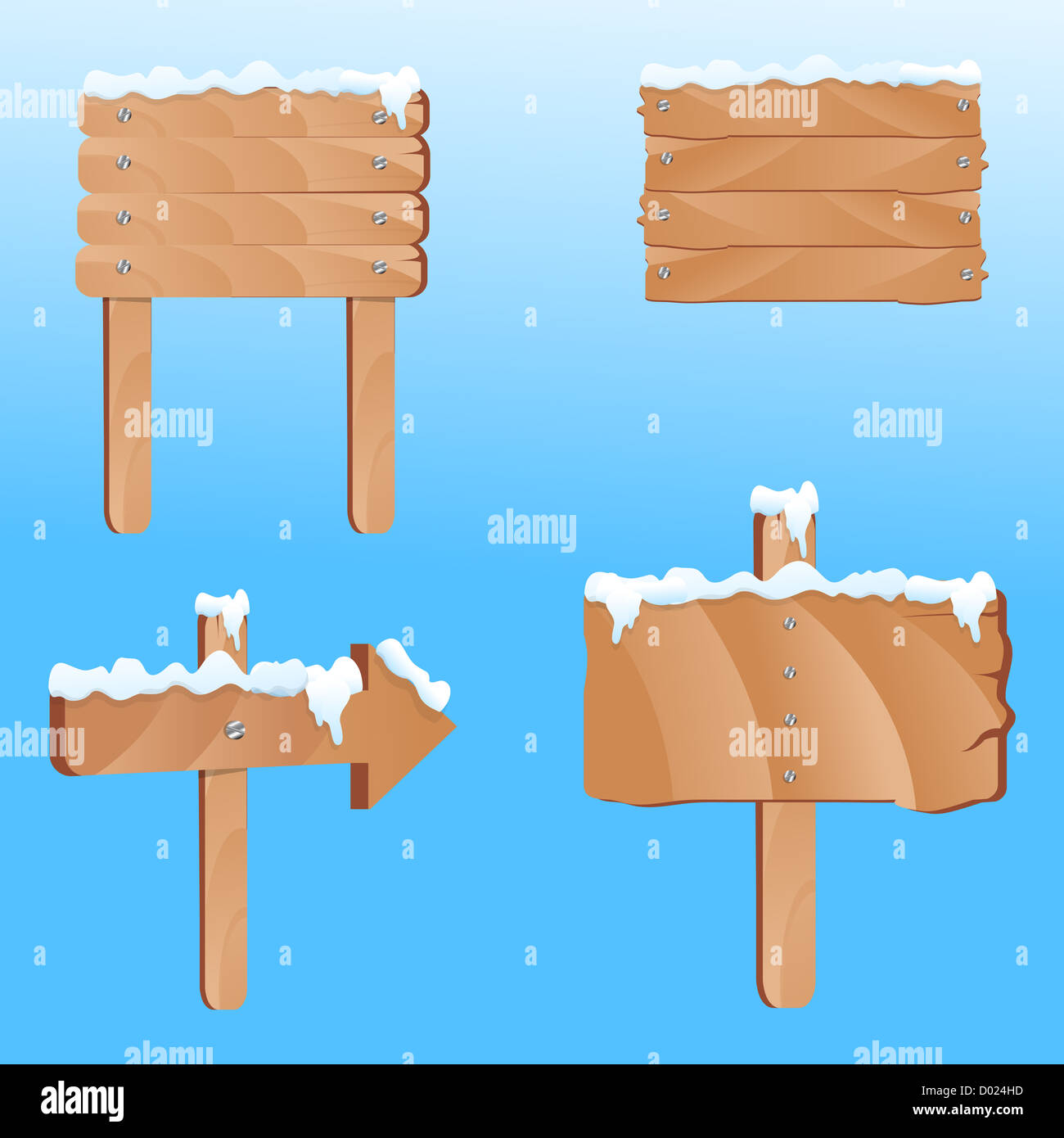 illustration of direction board with snow Stock Photo - Alamy