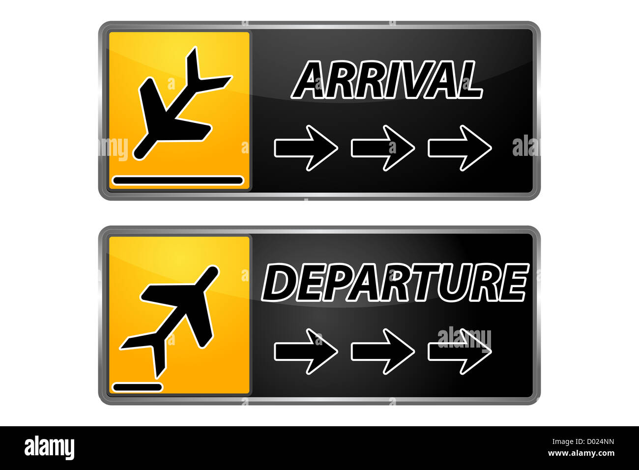 illustration of arrival and departure tags on white background Stock ...