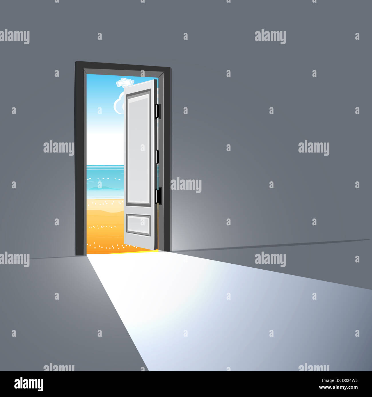 Door open illustration hi-res stock photography and images - Alamy
