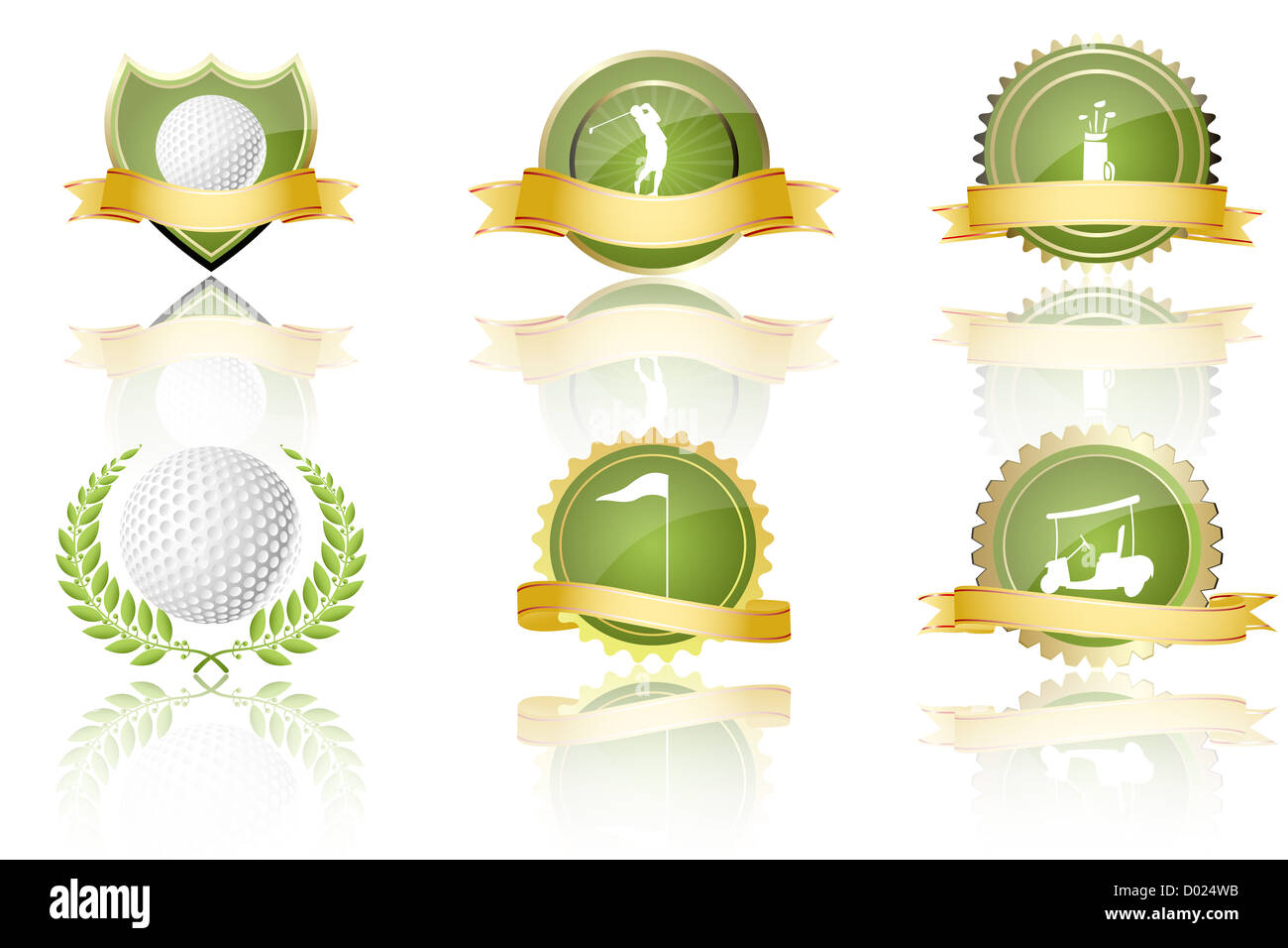 illustration of golf prizes on white background Stock Photo - Alamy